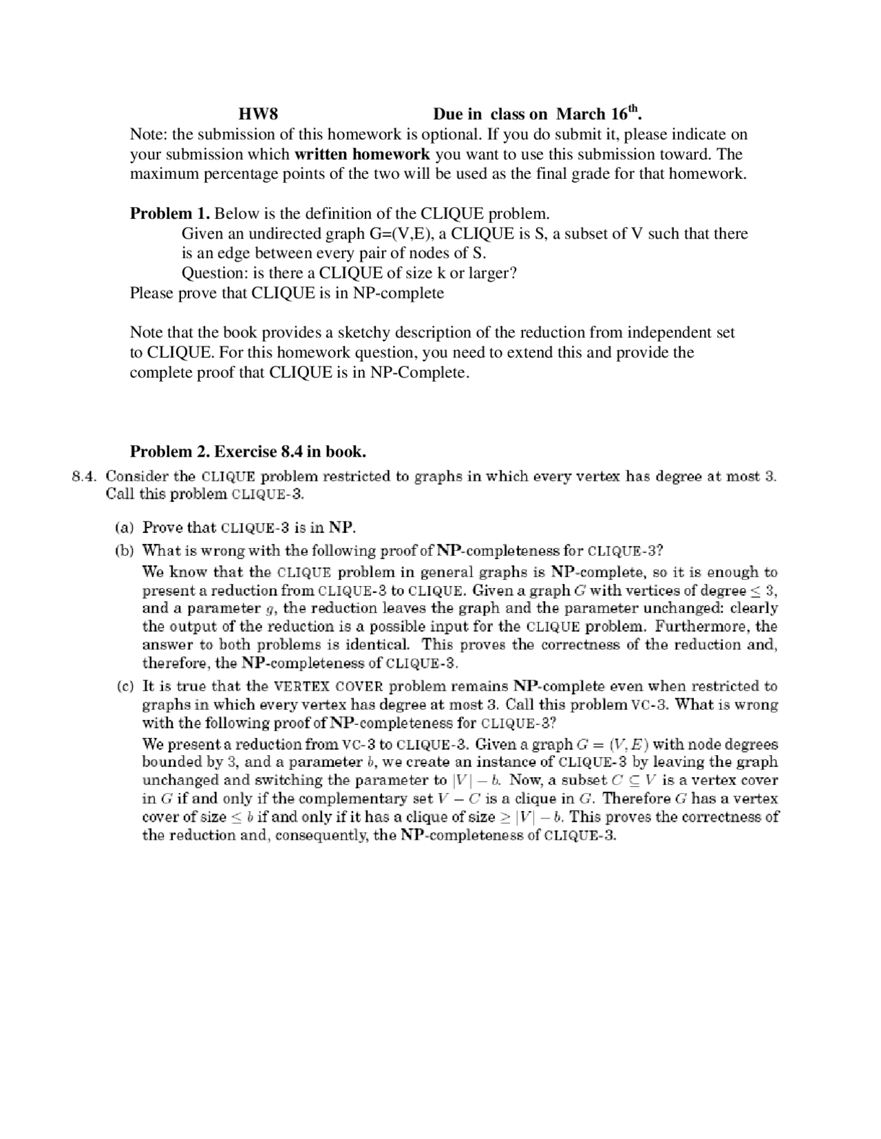 Analysis Of Algorithms Problems For Homework 8 Cs 325 Assignments