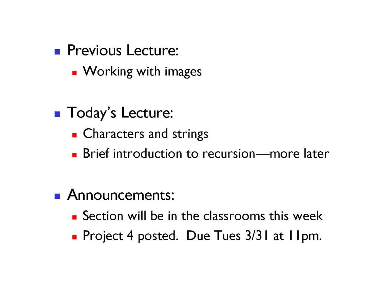 Characters And Strings Introduction To Recursion Cs 1112 Docsity