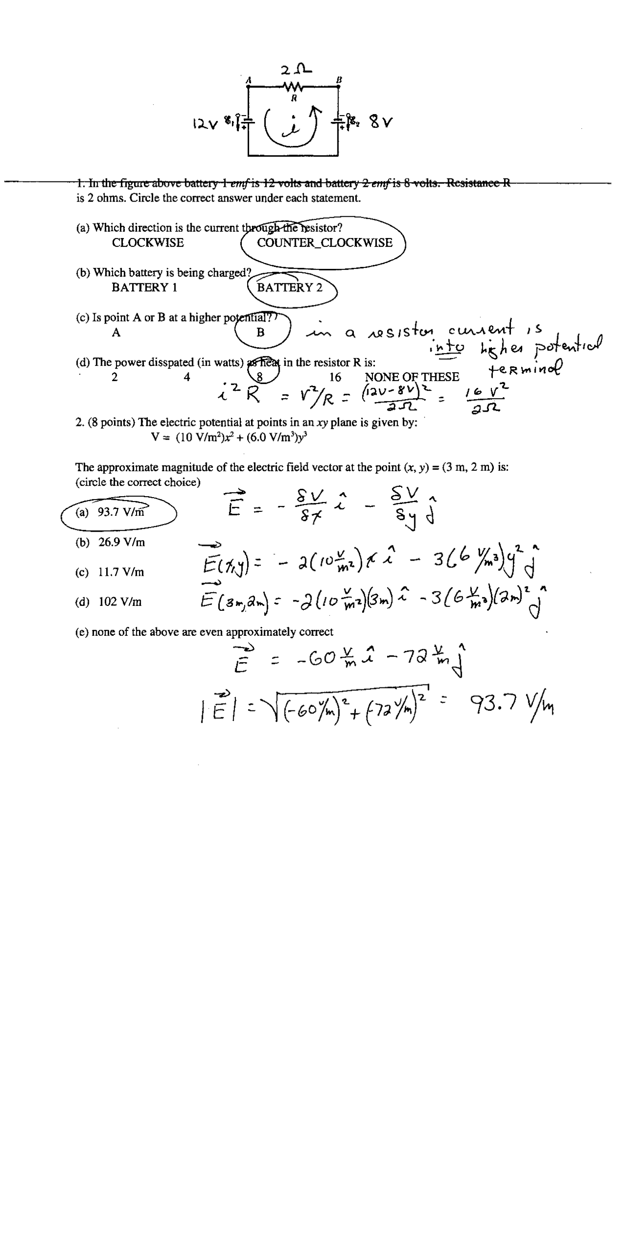 Solved Questions on General Physics for Technical Students - Exam 2 ...