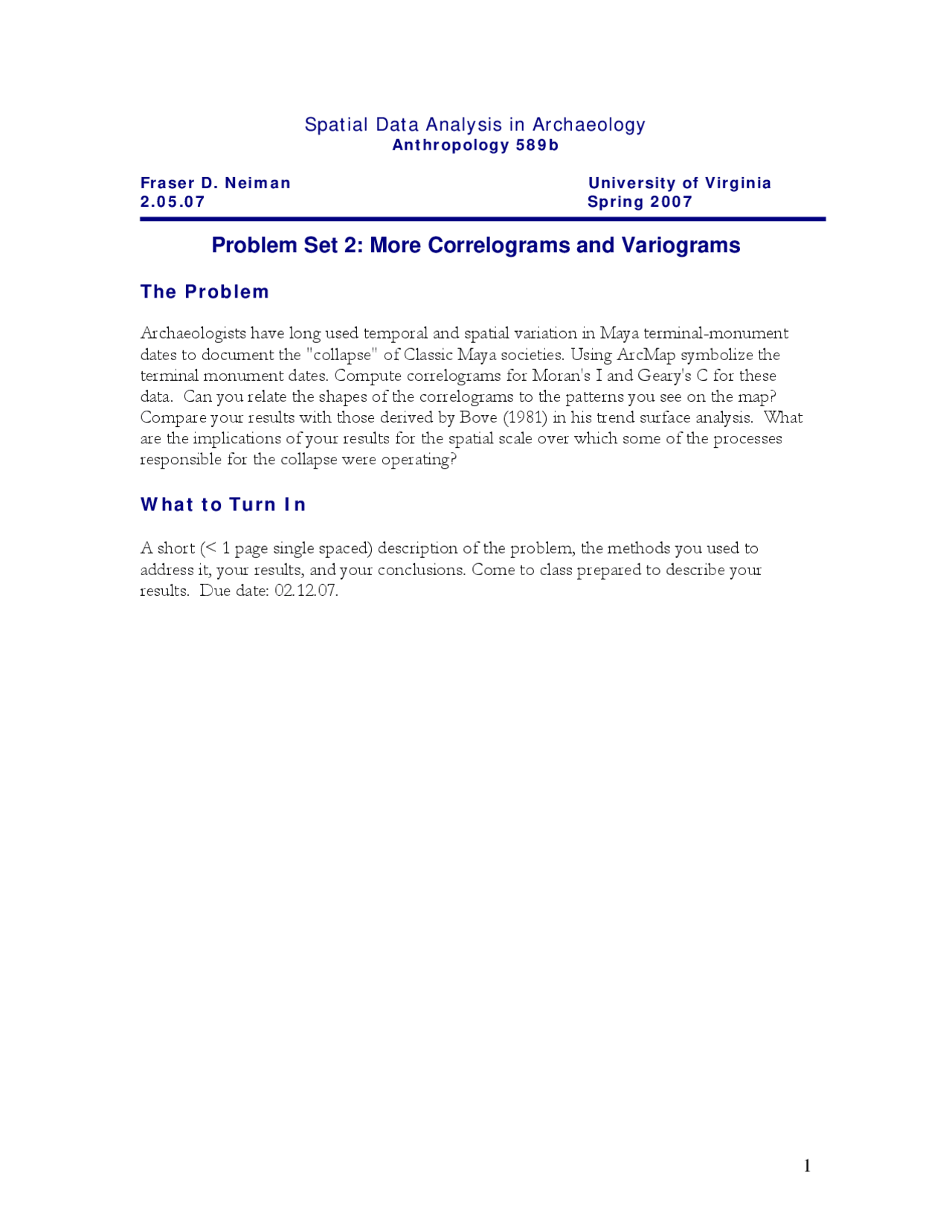Spatial Data Analysis In Archaeology Selected Topics In Archaeology