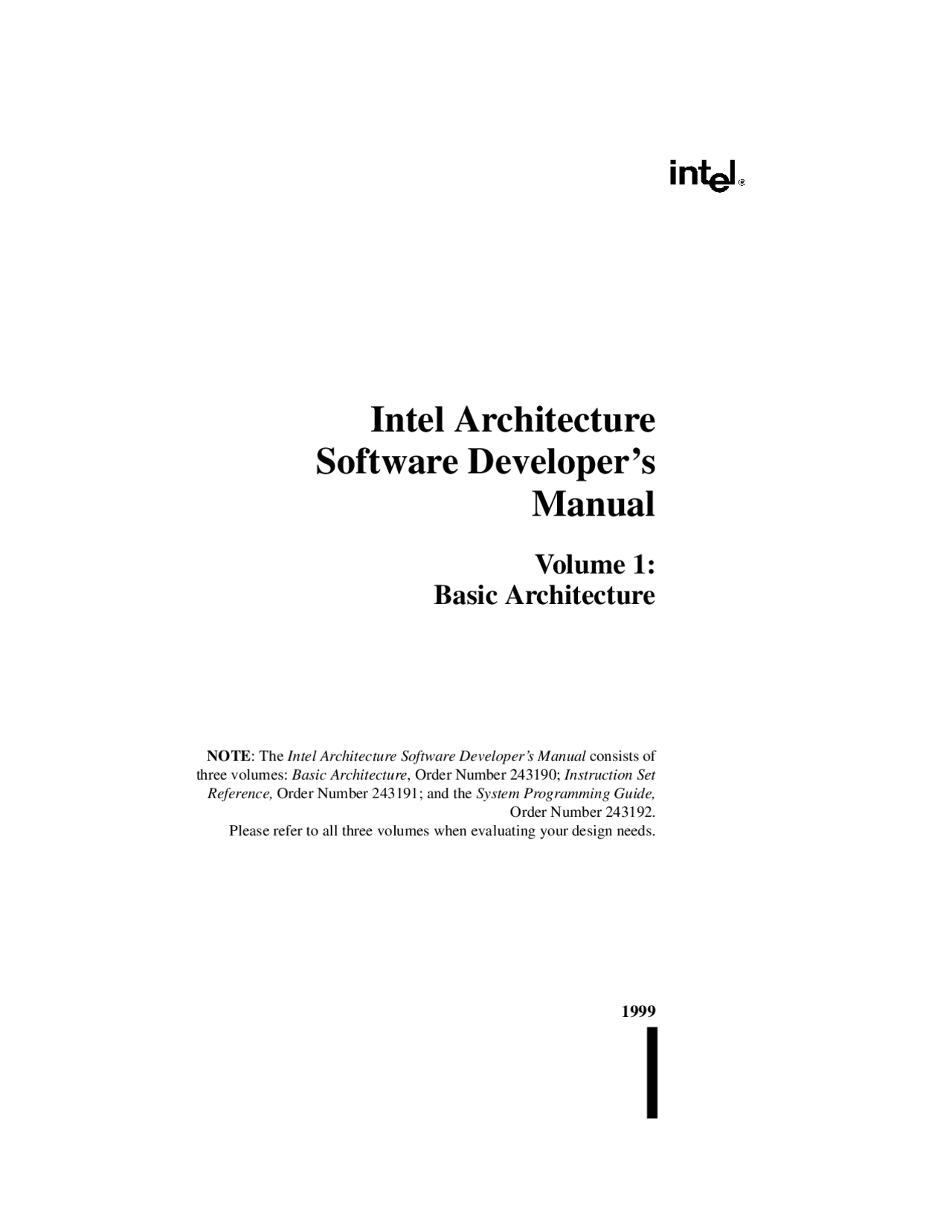 Intel Architecture Software Developers Manual Operating System Kernels Csce 351 Docsity