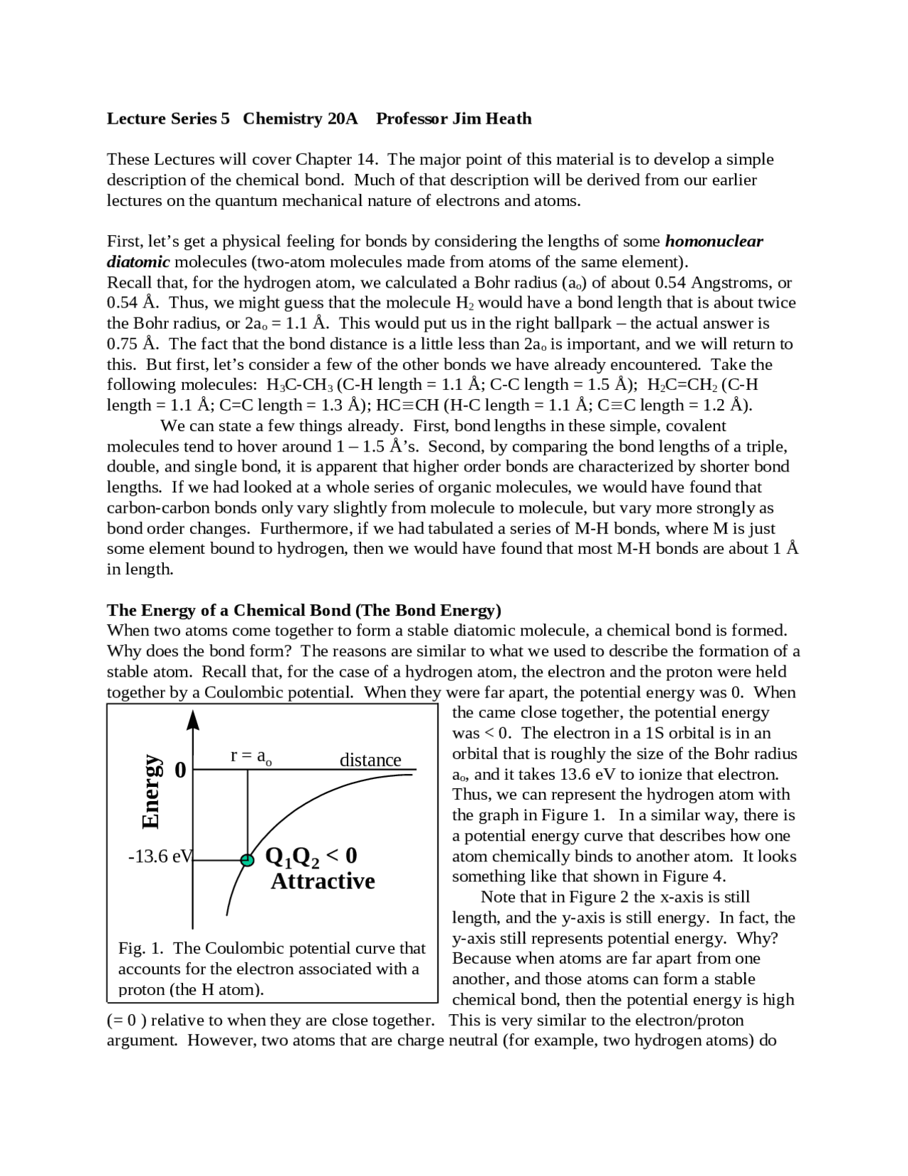 Notes on Types and Energy of Chemical Bonds - Chemical Structure | CHEM ...