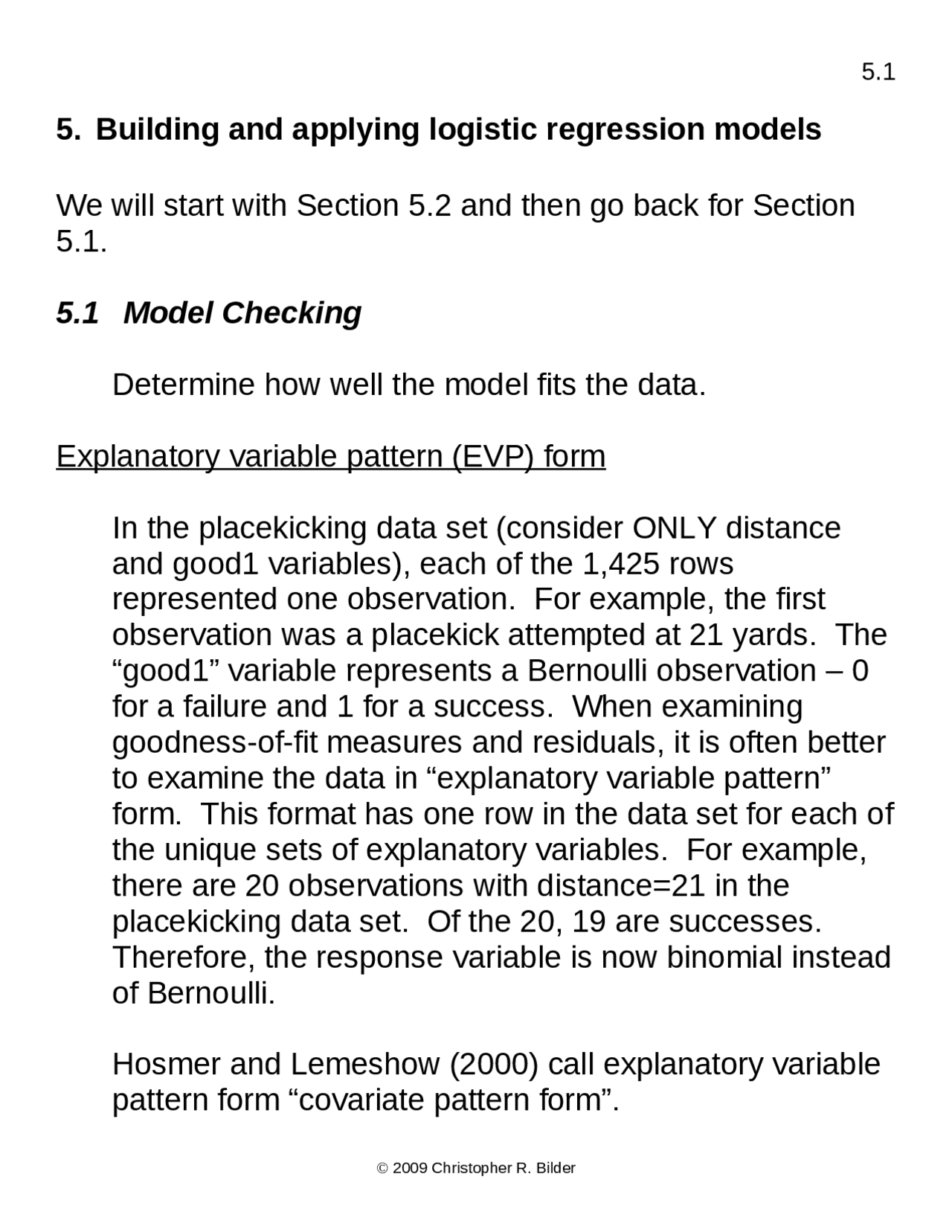Building And Applying Logistic Regression Models Notes Stat 870