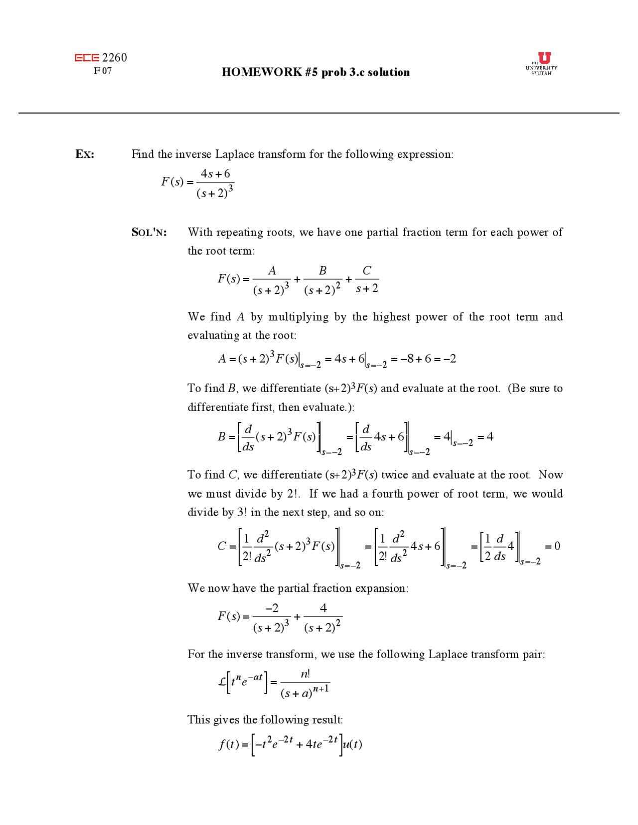 Answers to Homework #5 - Fundamentals of Electric Circuits | ECE 2260 | Assignments Electrical ...