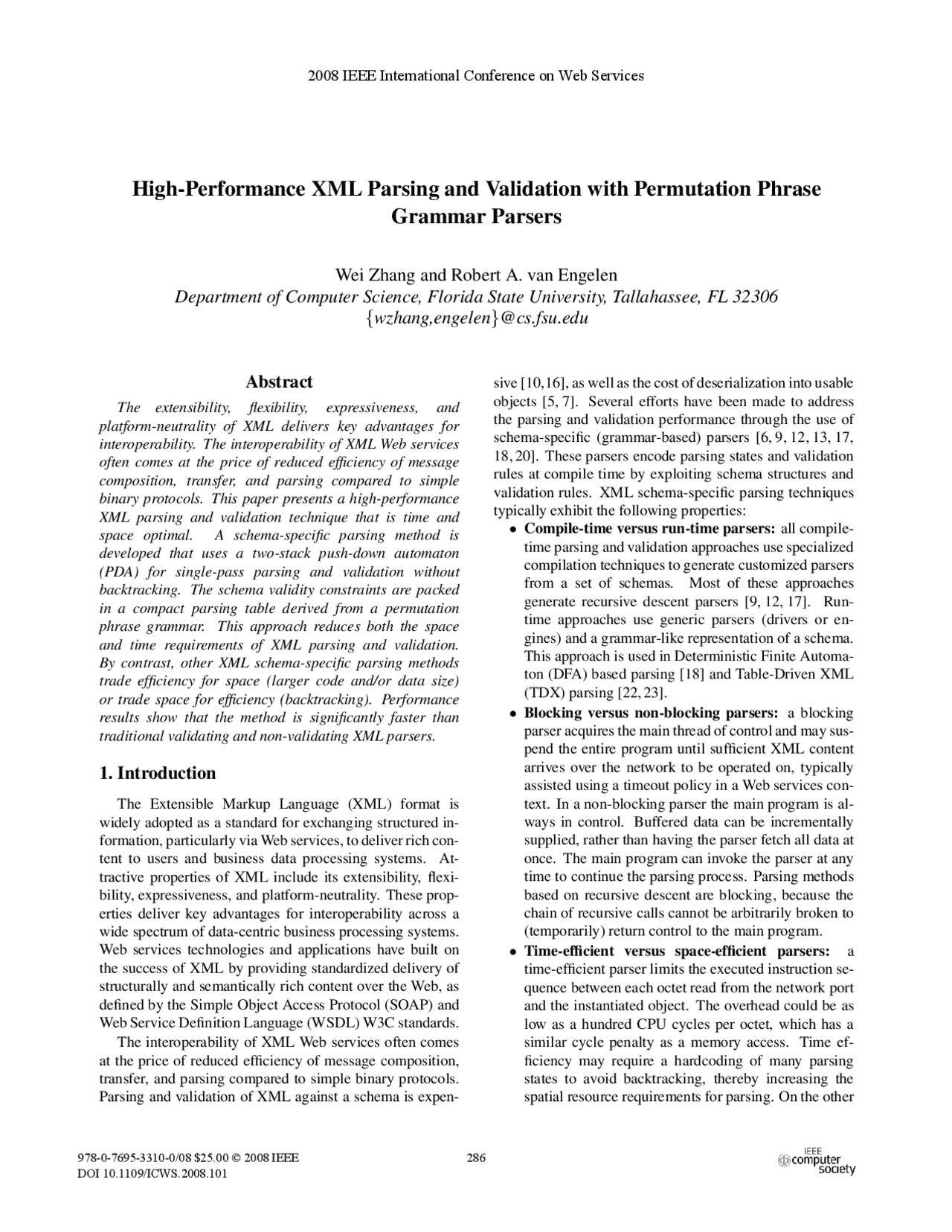 High Performance Xml Parsing And Validation With Permutation Phrase Grammar Parsers The 2000