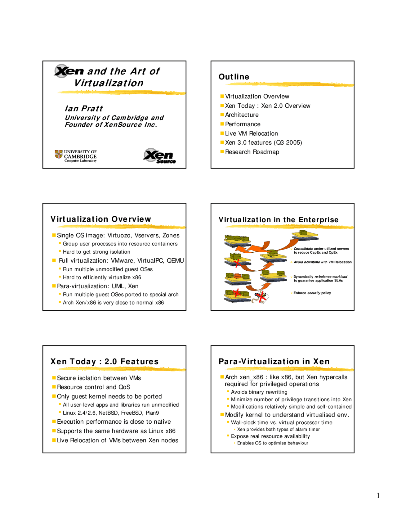 Xen And The Art Of Virtualization Lecture Slides Cs 4410 Docsity