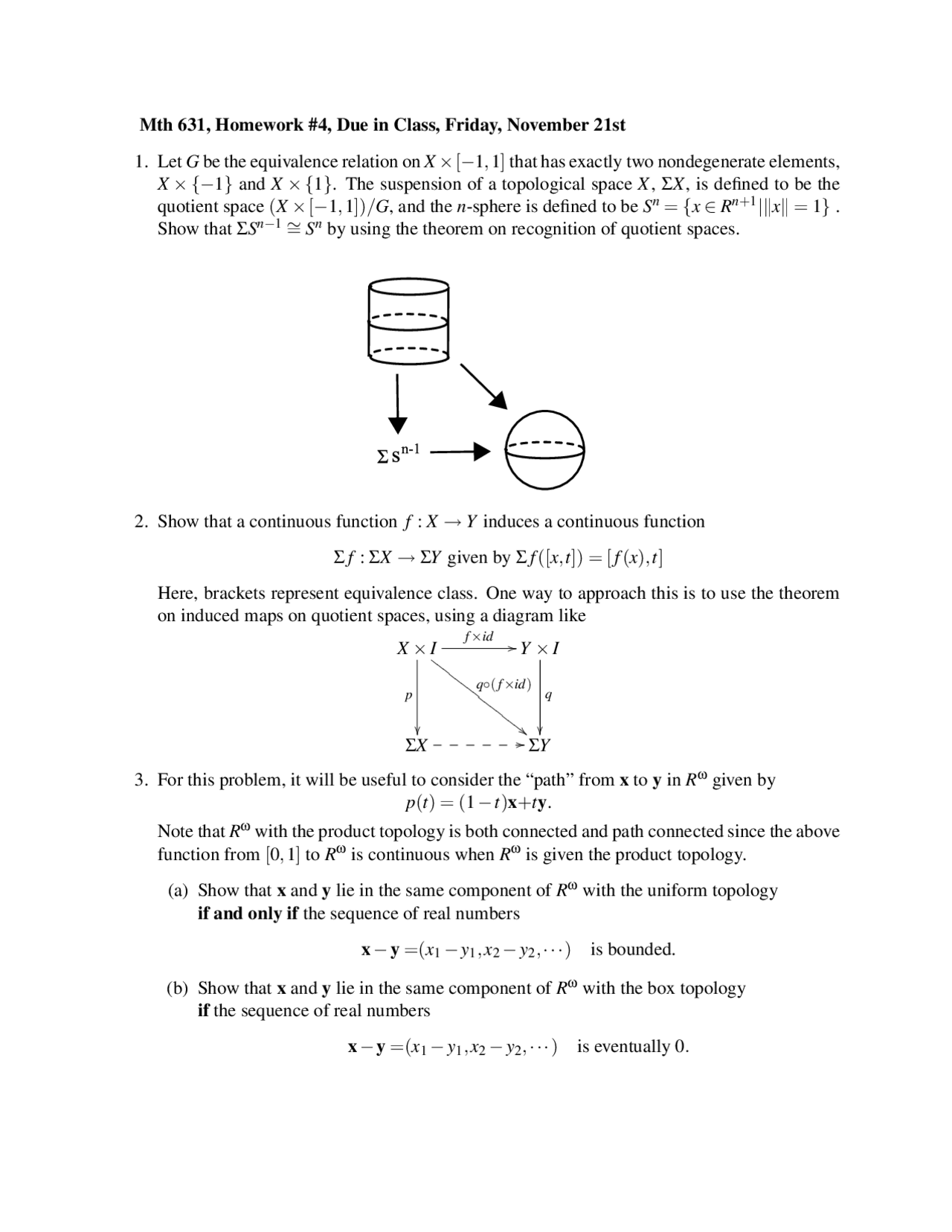 General Topology And Fundamental Groups Homework 4 Mth 631 Docsity