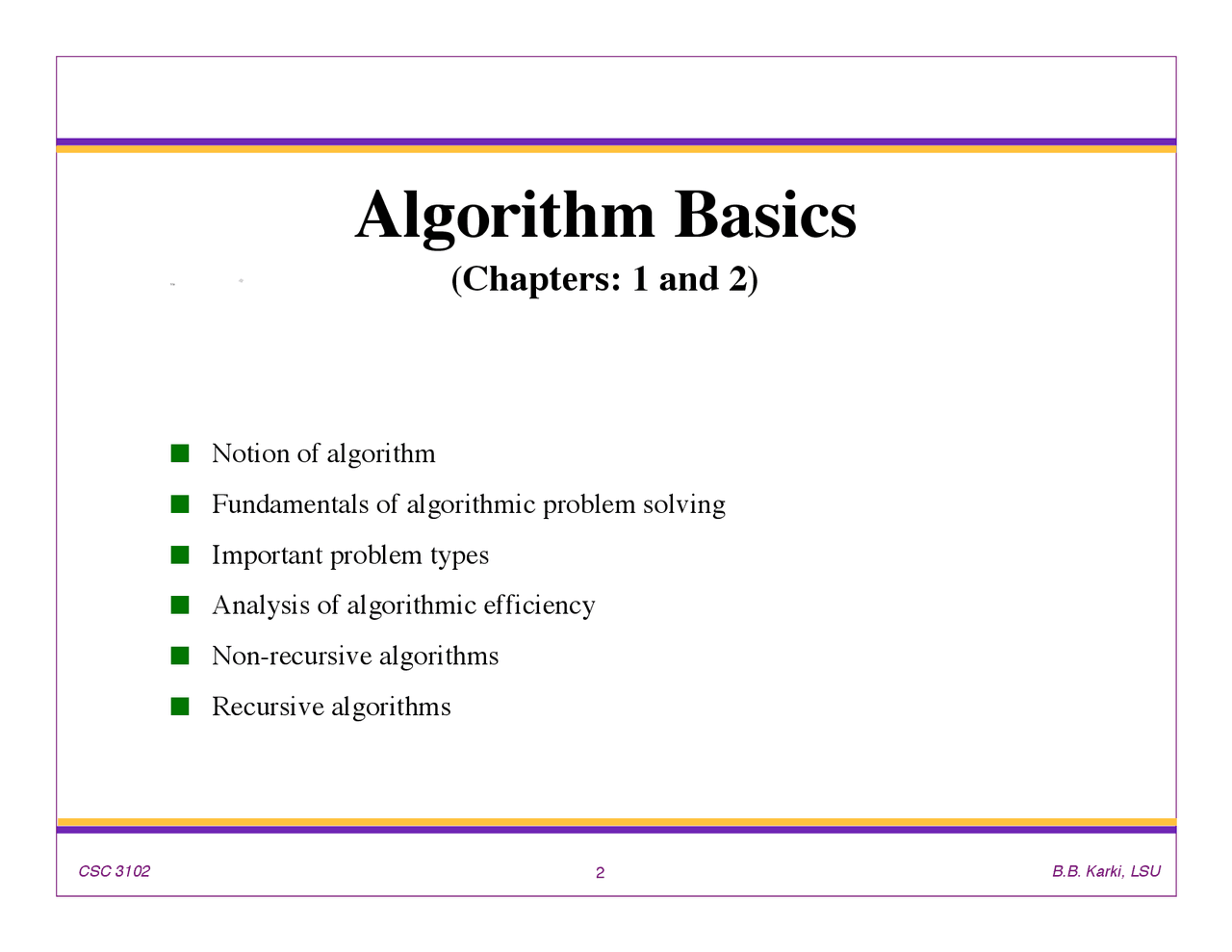 Lecture Notes On Algorithms Basics Csc 3102 Docsity 3727