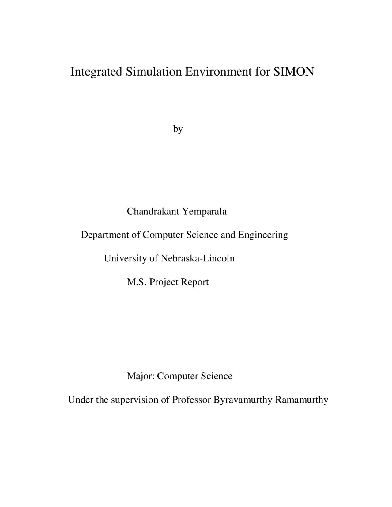Integrated Simulation Environment For Simon Paper Csce 990 Docsity
