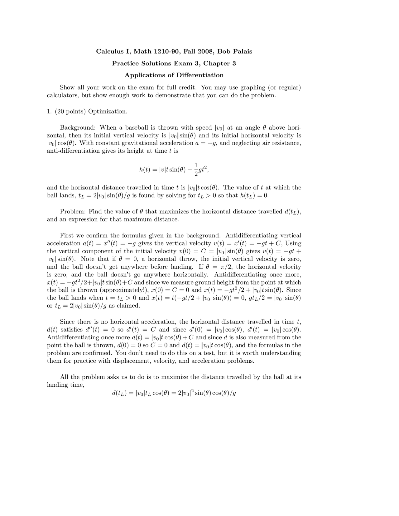 5 Solved Questions On Applications Of Differentiation Exam 3 Math
