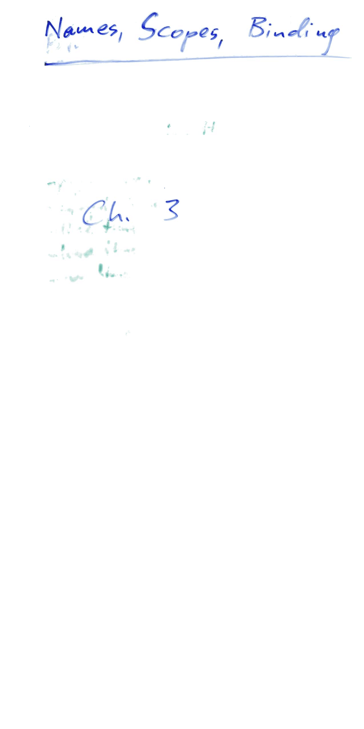 Handwritten On Binding Programming Language Csc 4101 Docsity