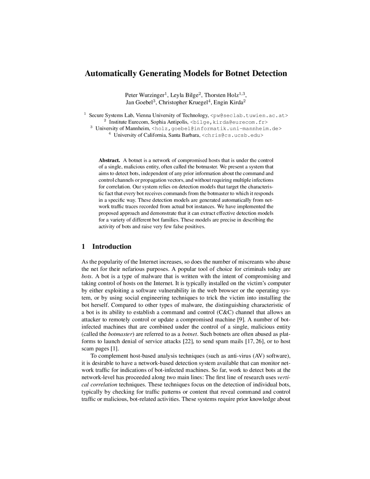 Automated Bot Detection: Generating Network Traffic Models for Bot ...