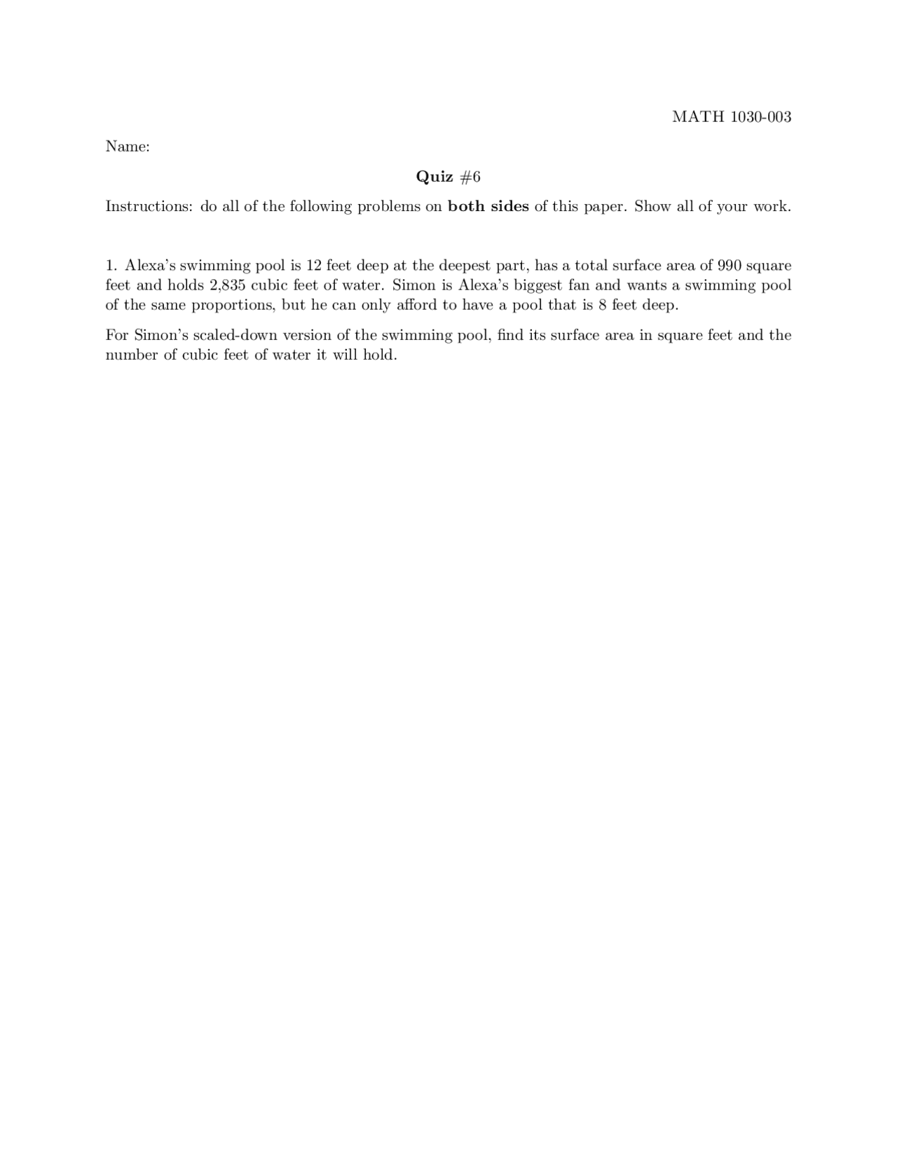 Practice Quiz 6 Introduction To Quantitative Reasoning Math 1030