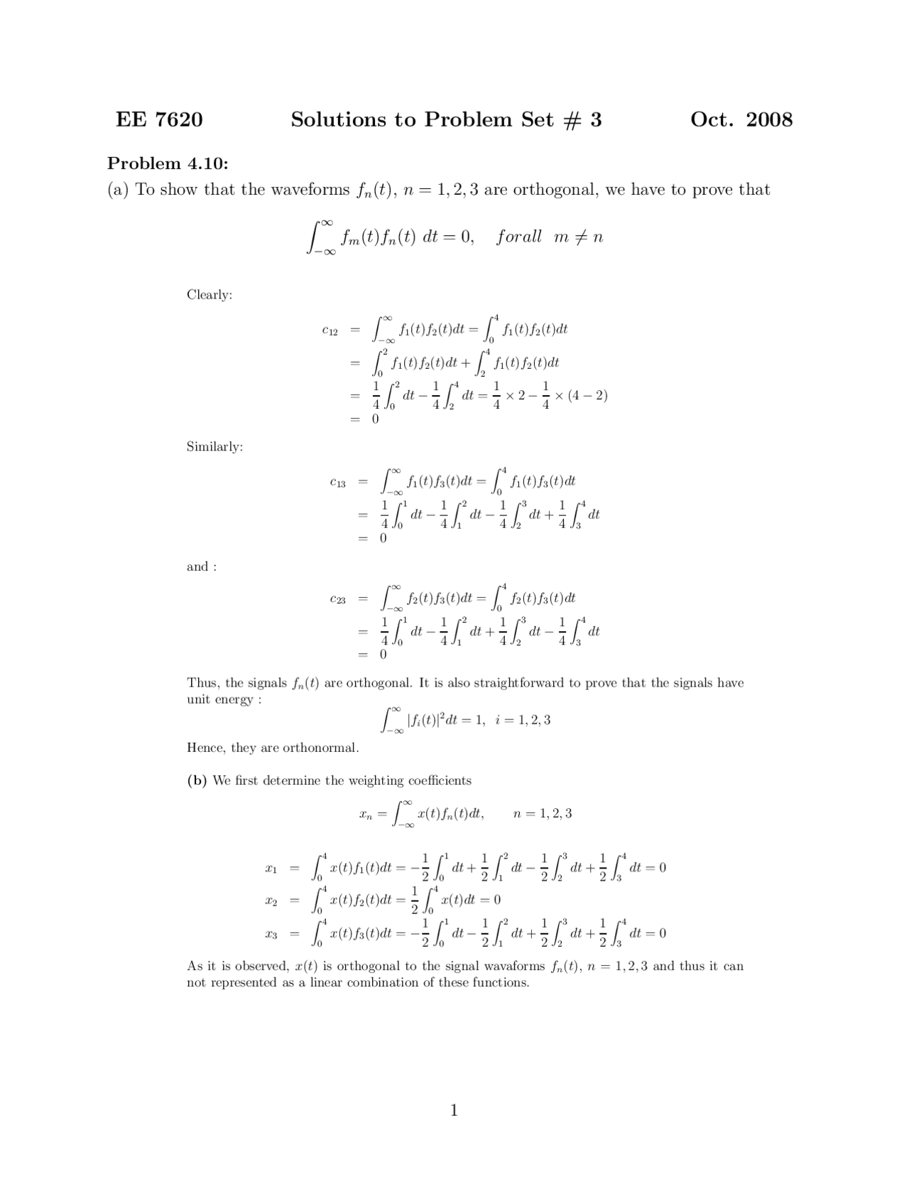 Orthogonality and Orthonormality of Signals and their Applications in Signal Processing ...