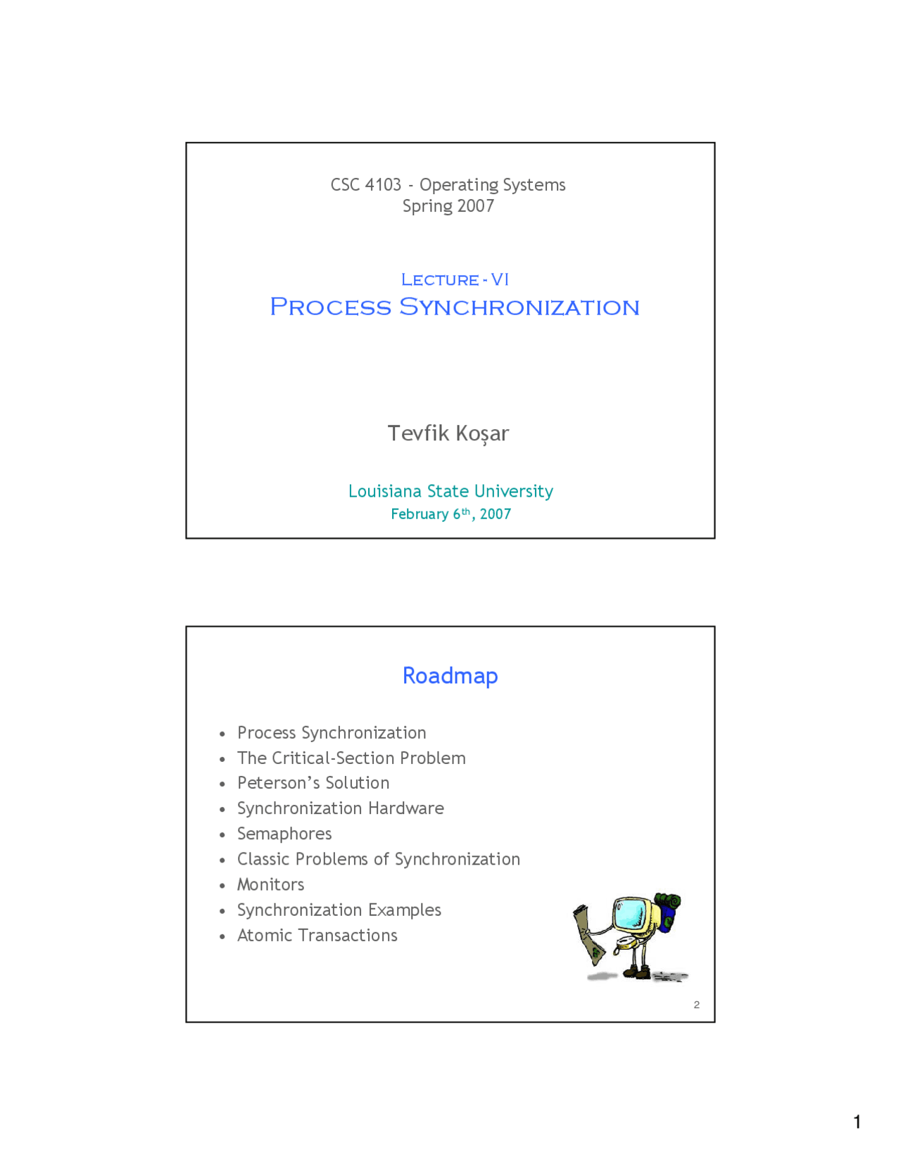 Process Synchronization Lecture Slides Csc 4103 Docsity 4601