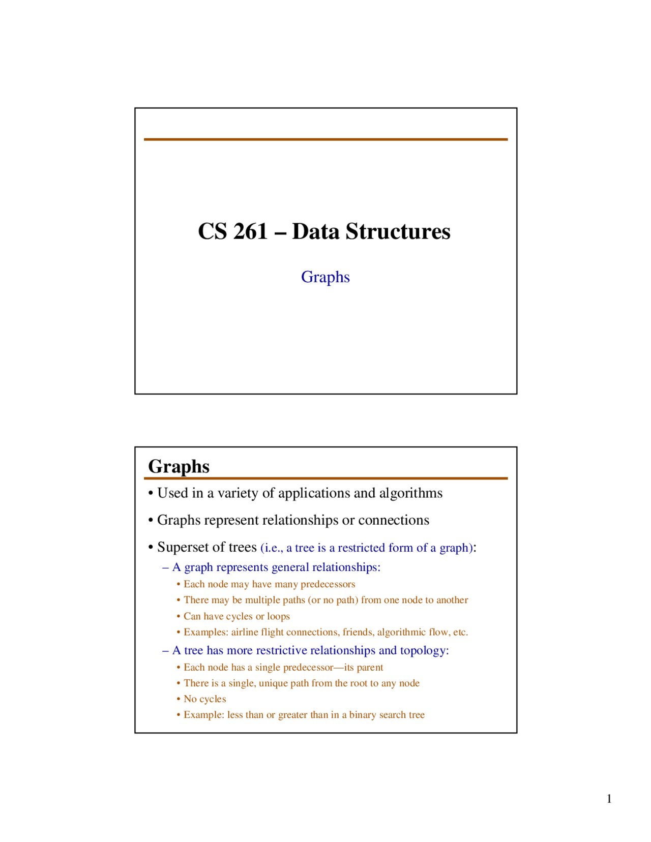 Lecture Slides on Graphs - Data Structures | CS 261 | Study notes Data ...