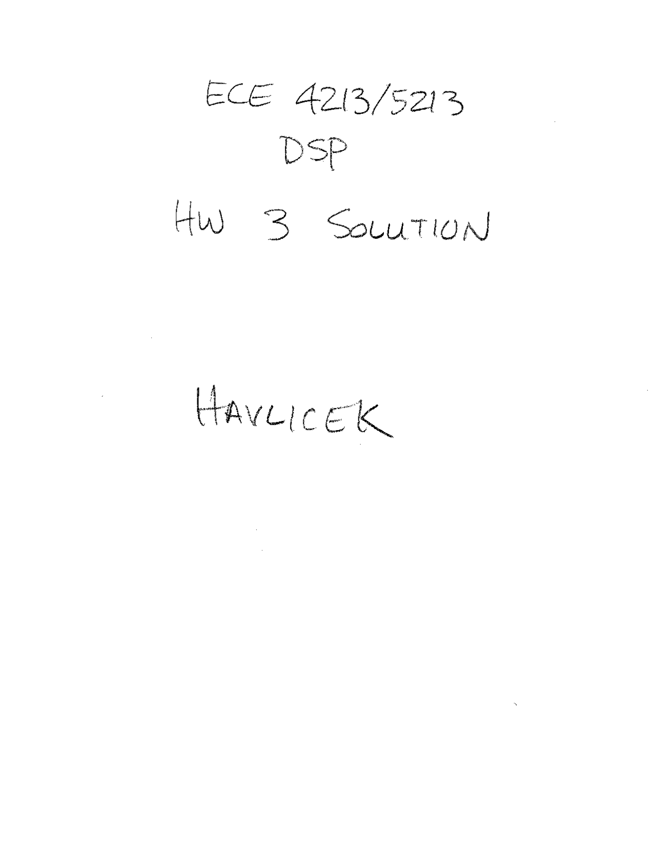 Homework 3 With Solutions Digital Signal Processing Ece 5213 Docsity
