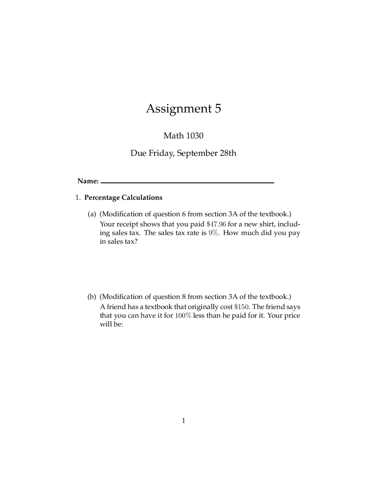 Assignment 5 Questions Introduction Quantum Reasoning Math 1030