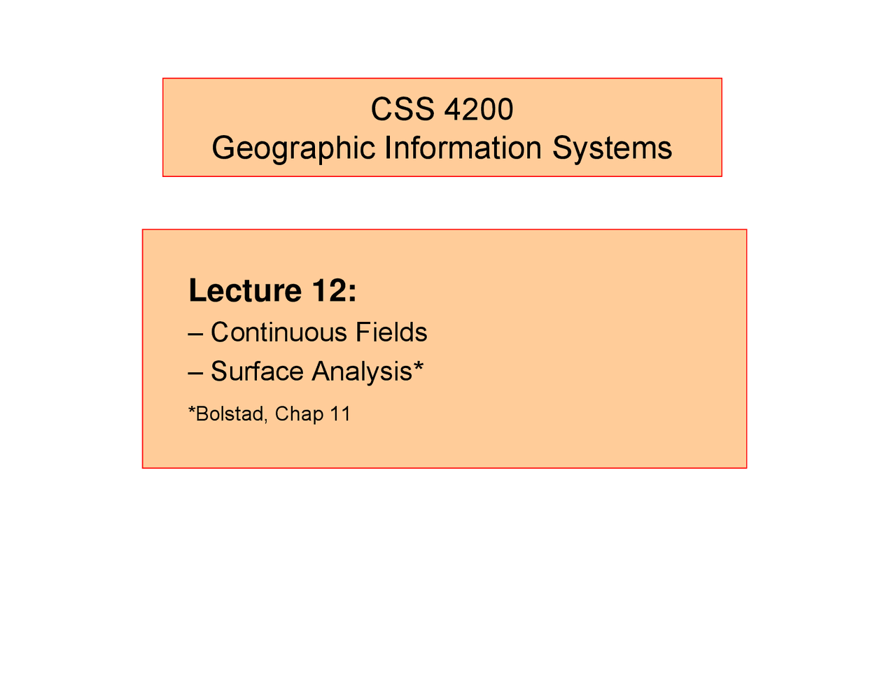 Continuous Field And Surface Analysis Lecture Slides Css 4200 Docsity