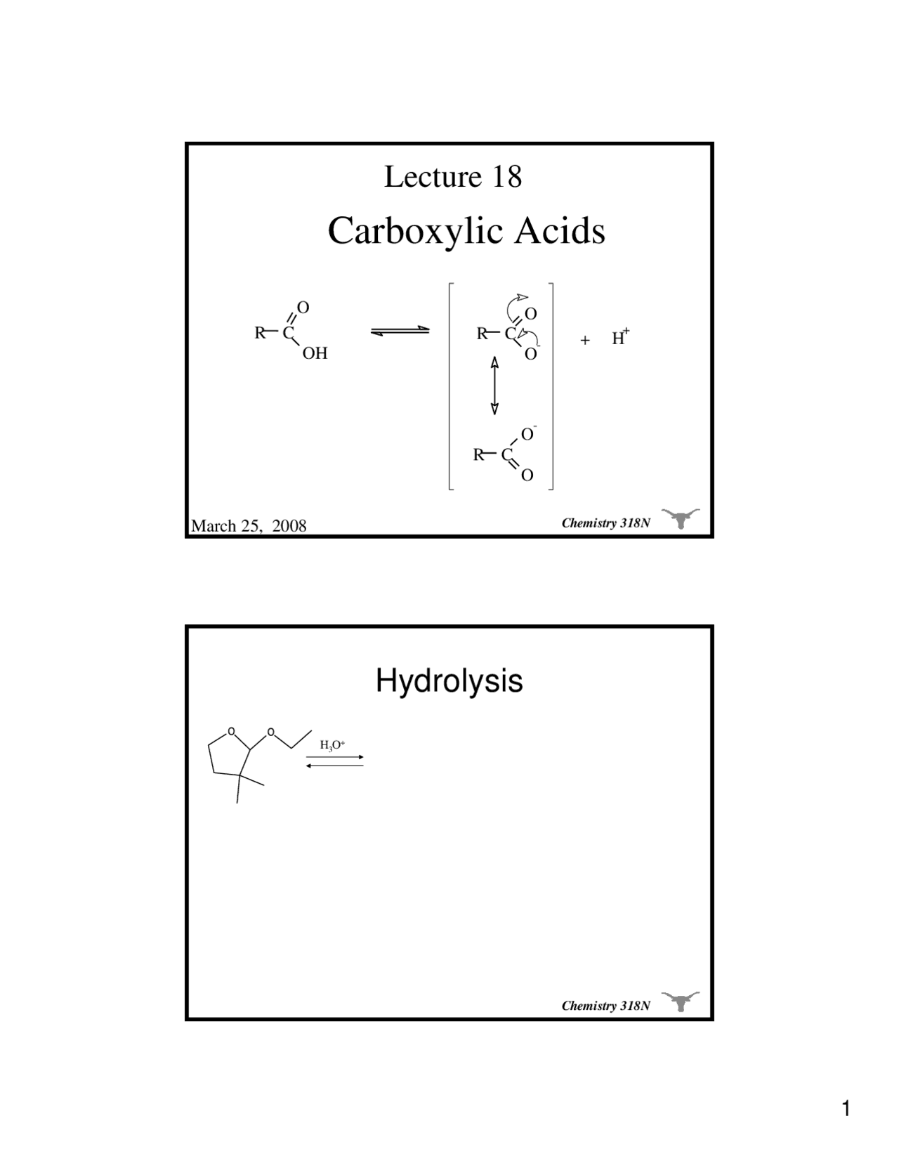 Lecture Slides of Carboxylic Acids - Organic Chemistry ll | CH 318N ...