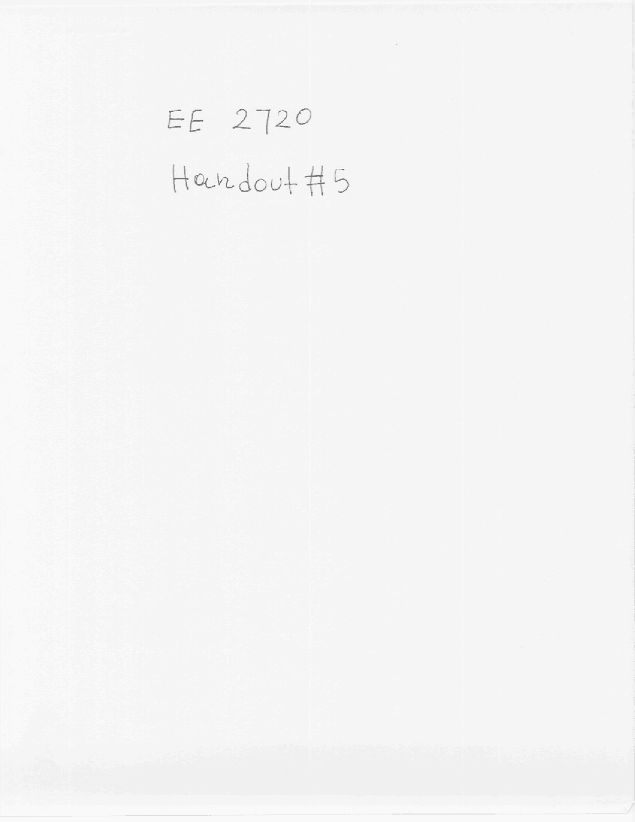 Lecture Handout For Digital Logic I Ee 2720 Docsity