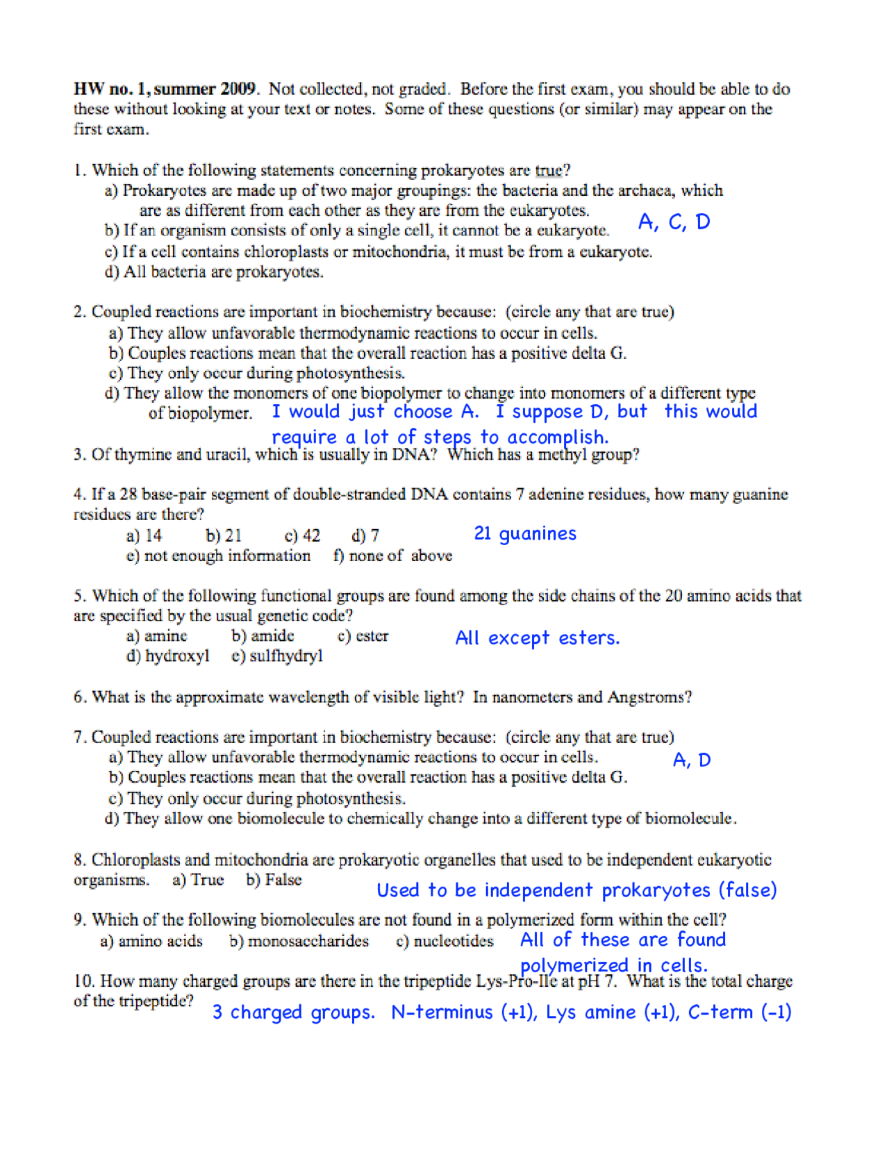 Assignment 1 Solved Multiple Choice Questions Of Biochemistry Ch