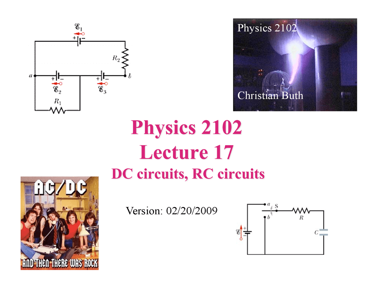 Dc Circuits Rc Circuits Lecture Notes Phys 2102 Docsity