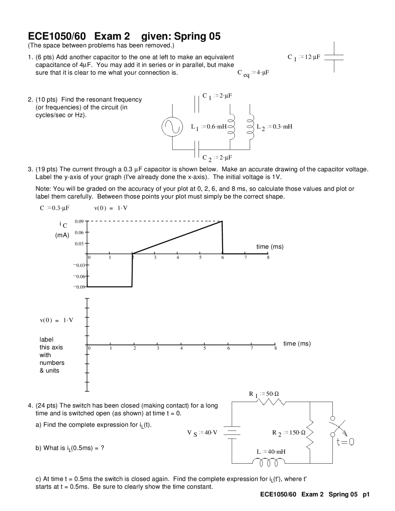 Exam 2 With Solutions Electrical Engineering For Nonmajors Ece 2210
