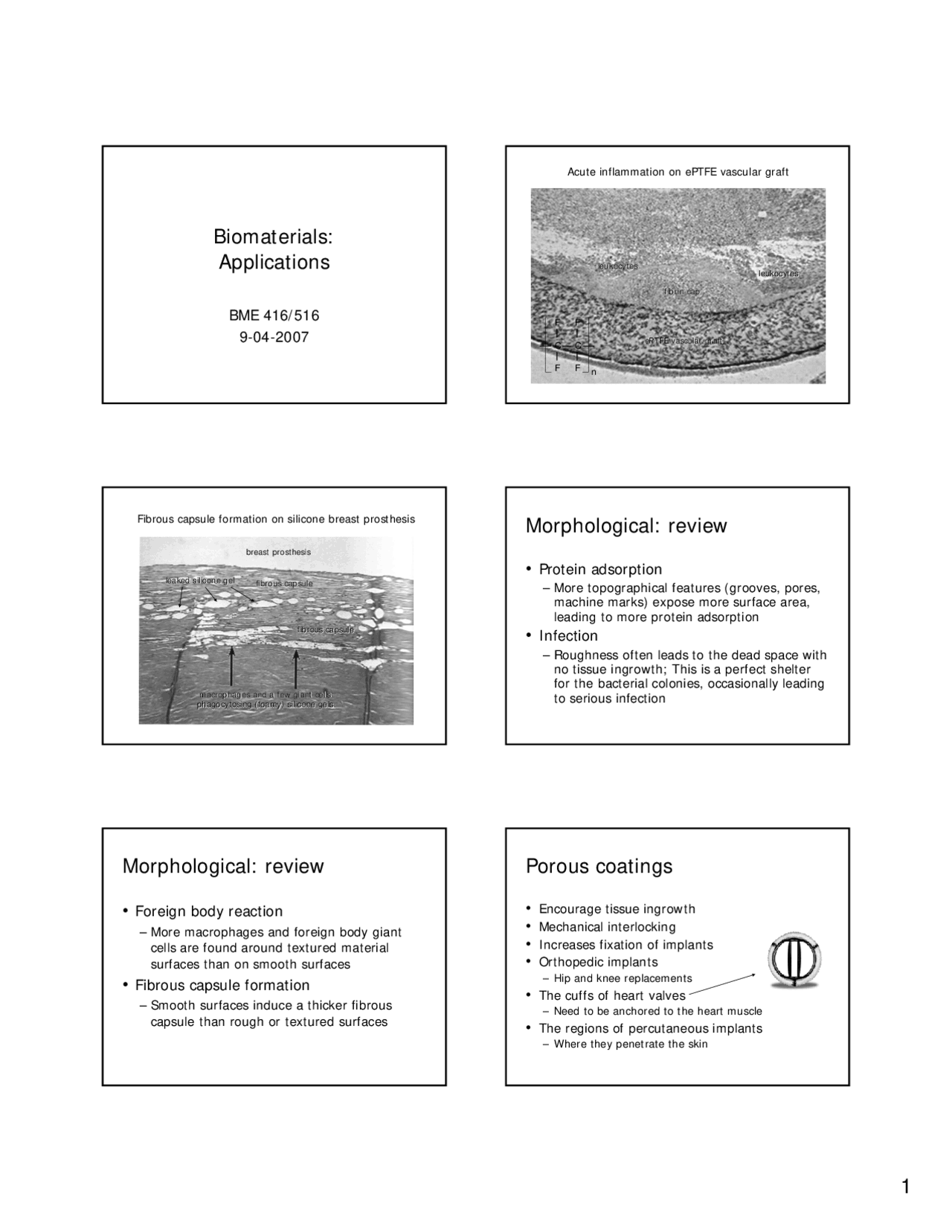 Biomaterials Application Biomedical Imaging Slides Bme 416 Docsity