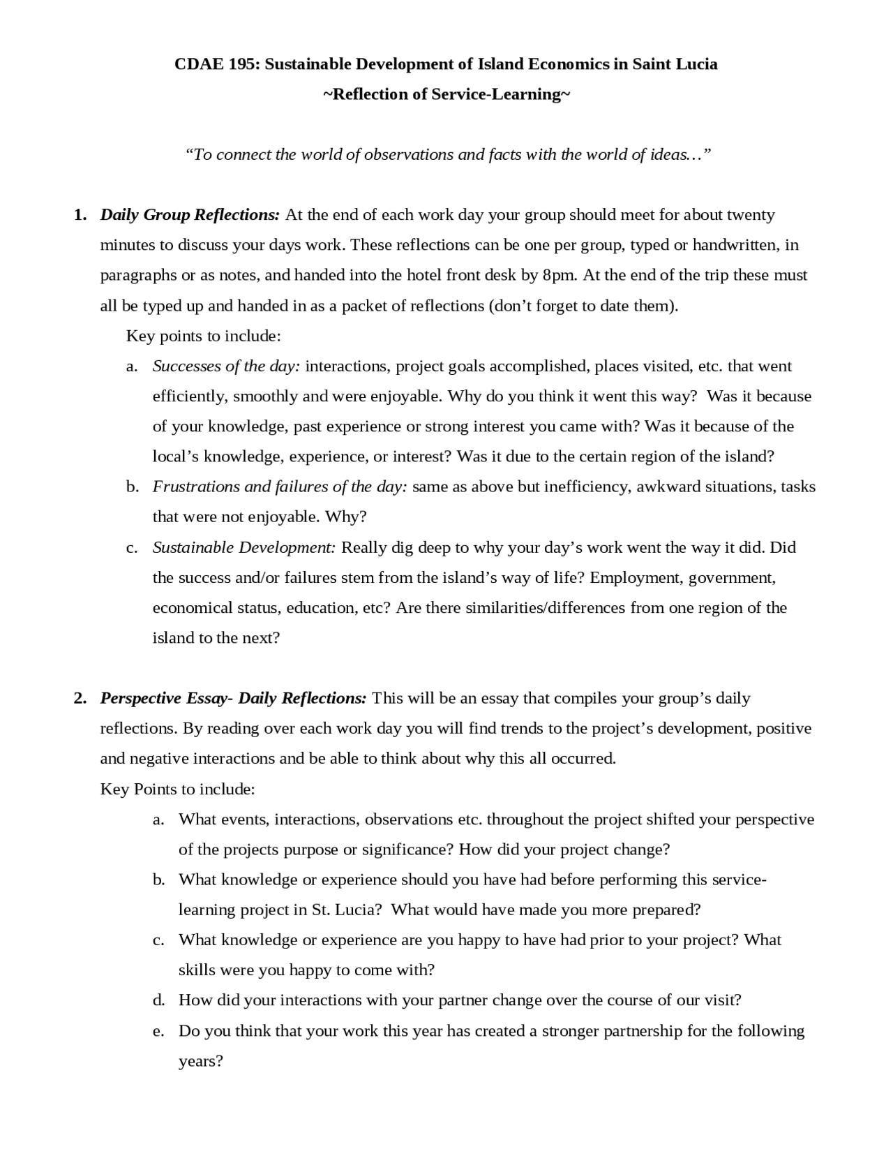 Reflection of Service-Learning - Development and Indigenous Peoples ...