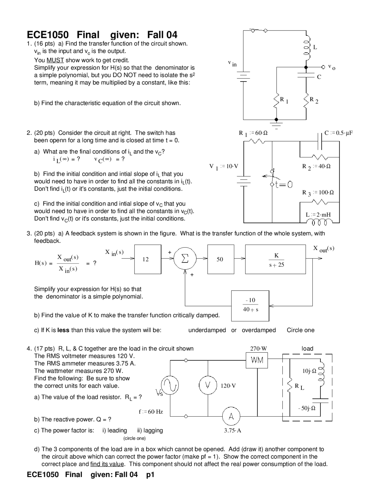 Solutions To Final Exam For Electrical Engineering For Non Majors Ece