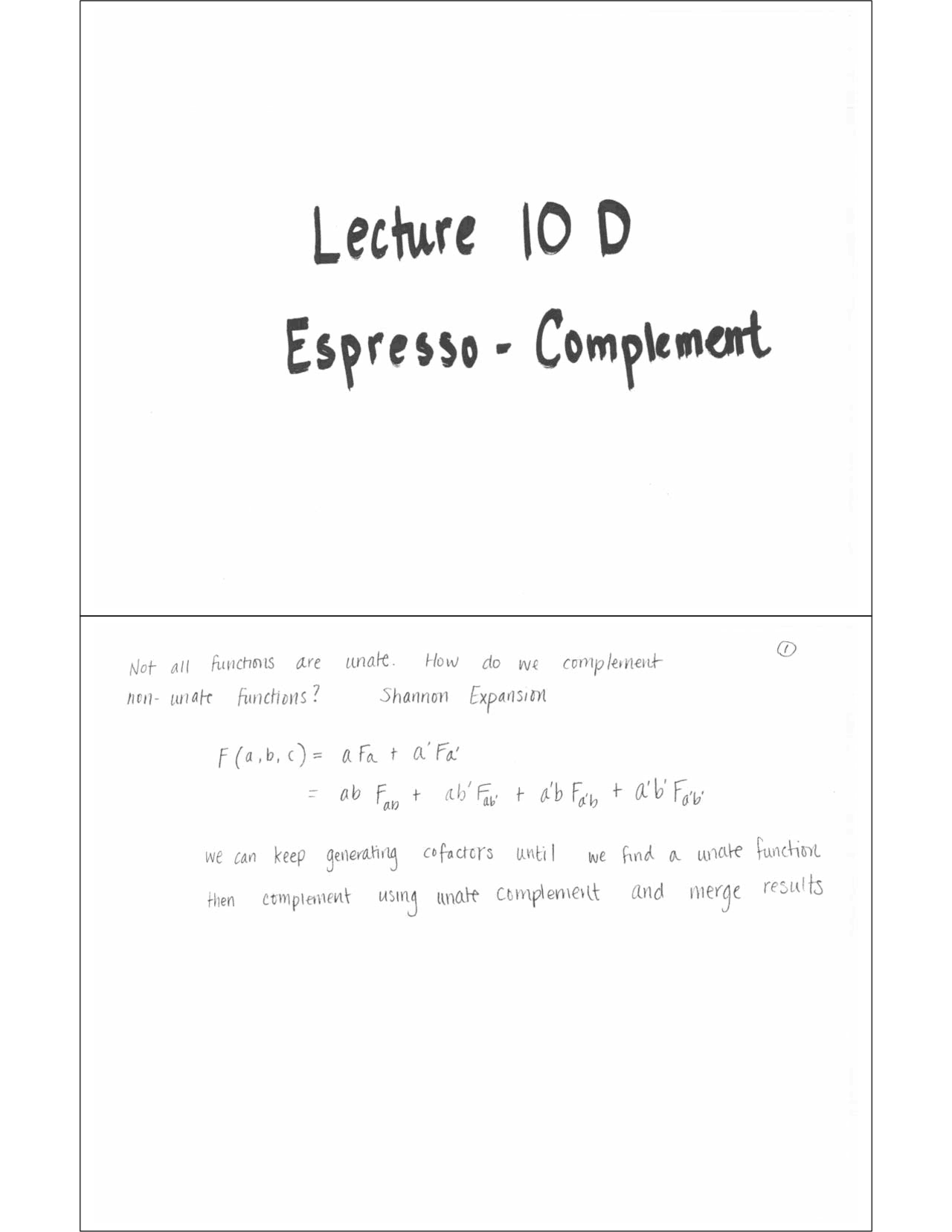 Espresso Complement Examples With Solutions Ece 474a Docsity