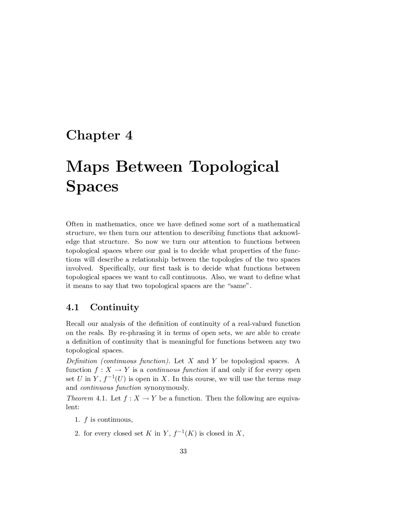Maps Between Topological Spaces Lecture Notes M 367k Docsity
