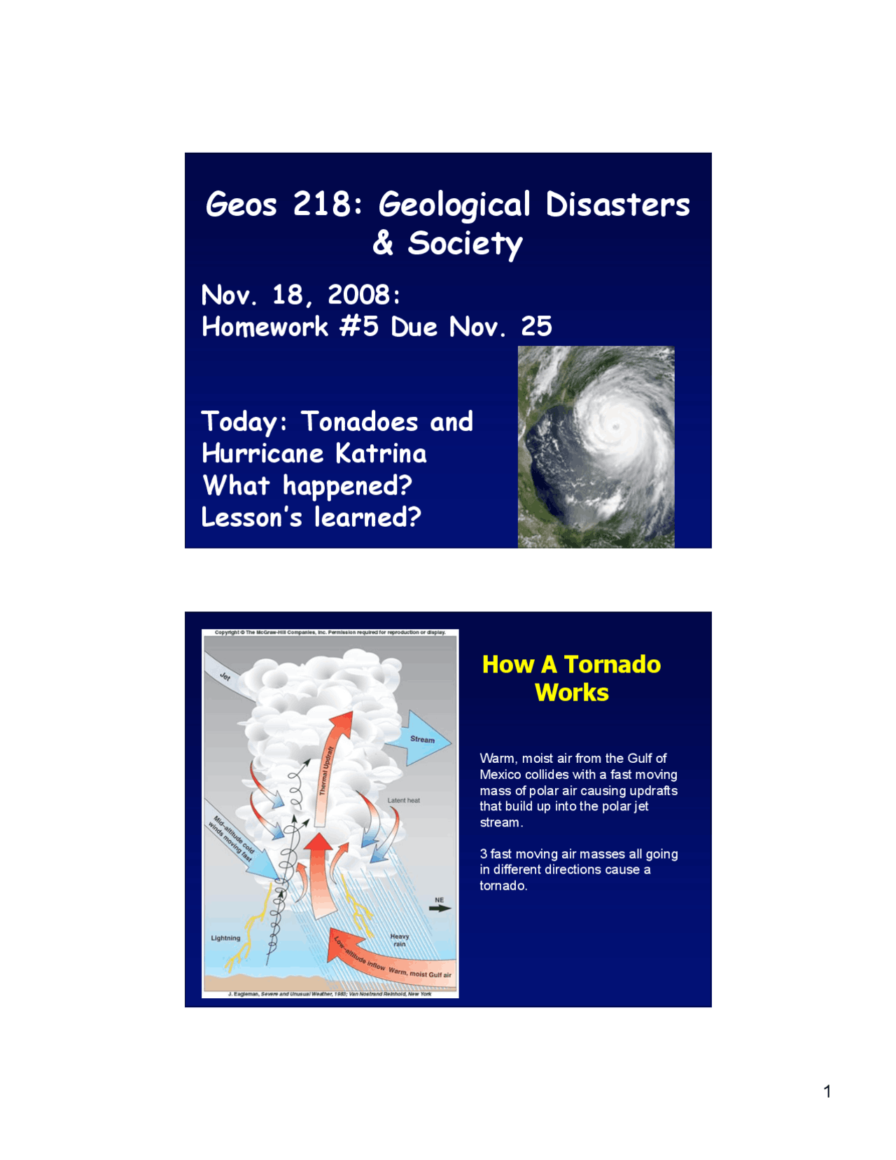 How a Tornado Works - Lecture Slides | GEOS 218 - Docsity