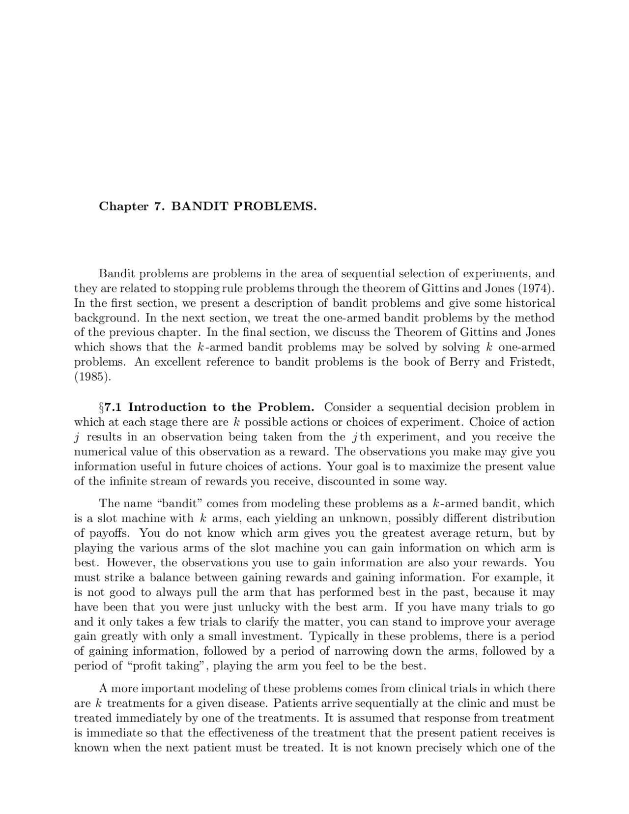 Study Materials for Bandit Problems - Cryptography | MATH 0209A - Docsity