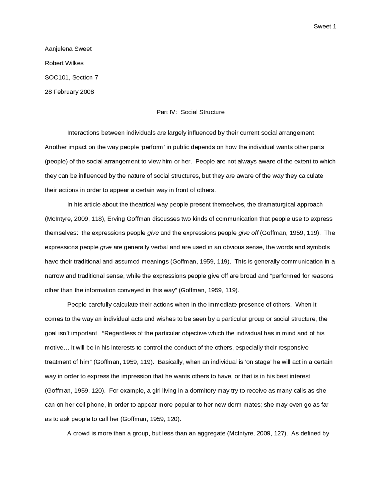 Notes On Social Structure Introduction To Sociology Soc 101 Docsity