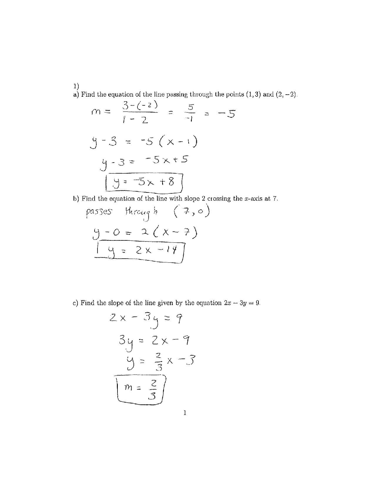 6 Solved Questions To Find The Equations Final Exam Math 34a Docsity
