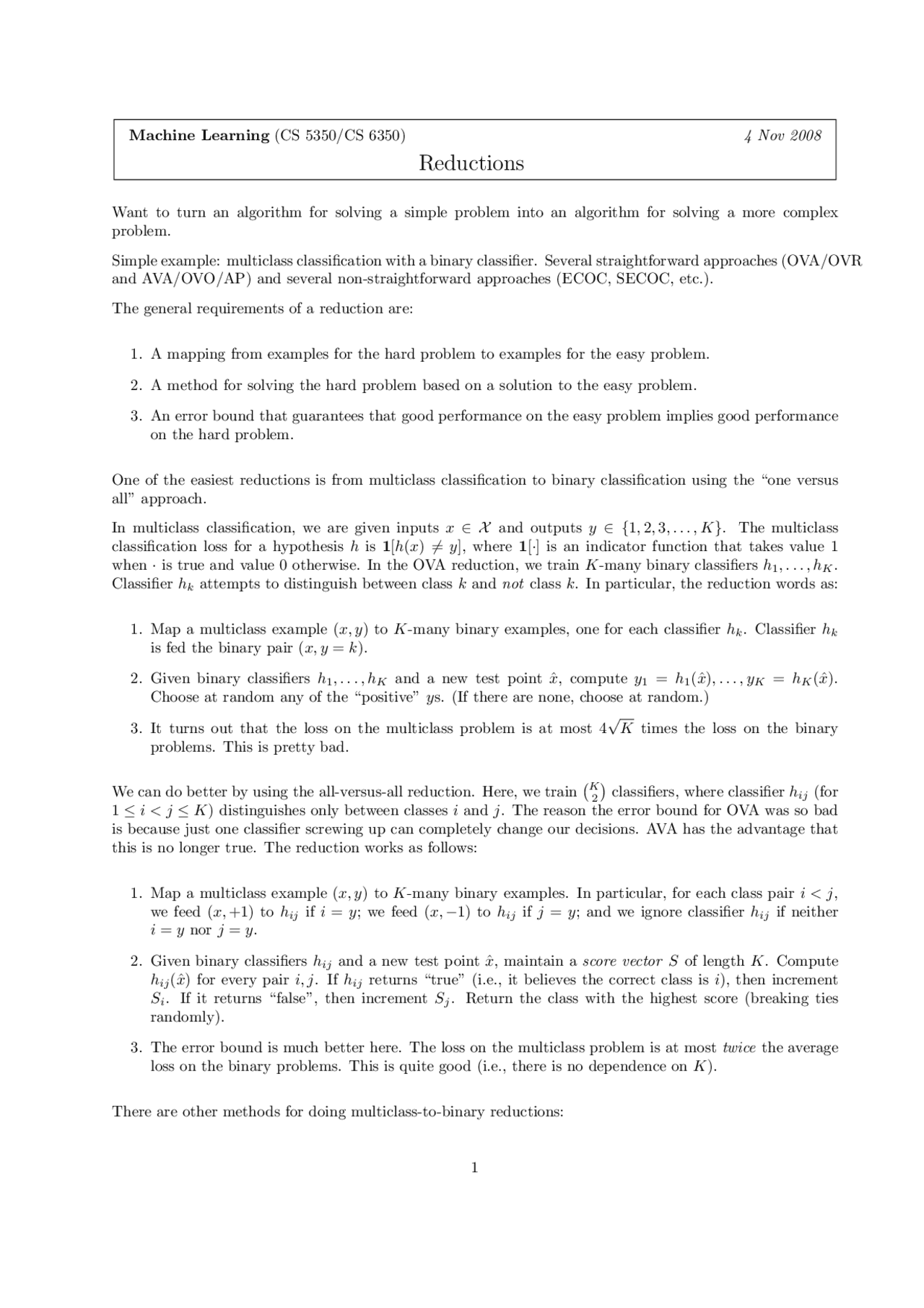Practice Exam Machine Learning Cs 5350 Docsity