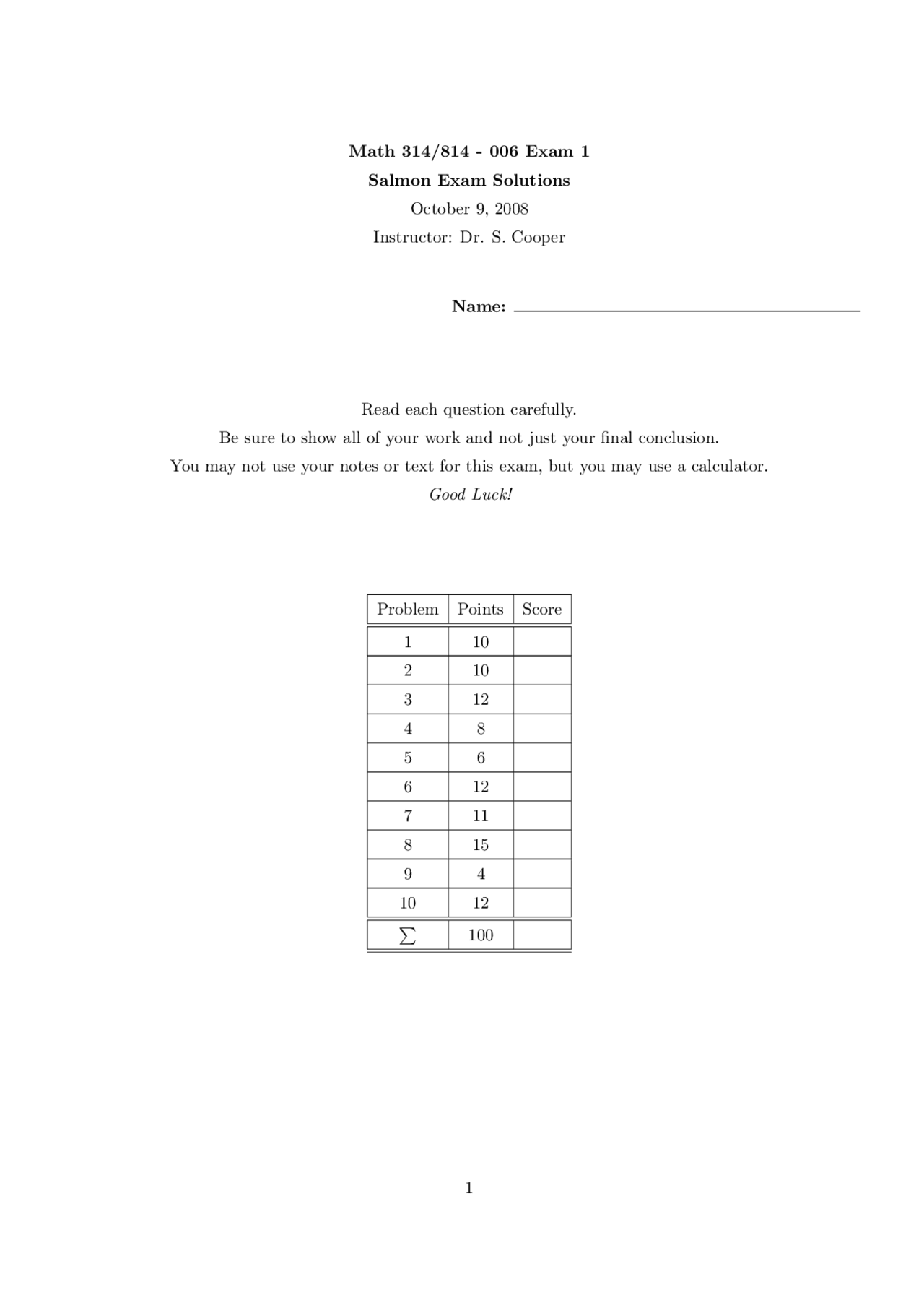 Applied Linear Algebra And Matrix Theory Past Paper Solved Math 314