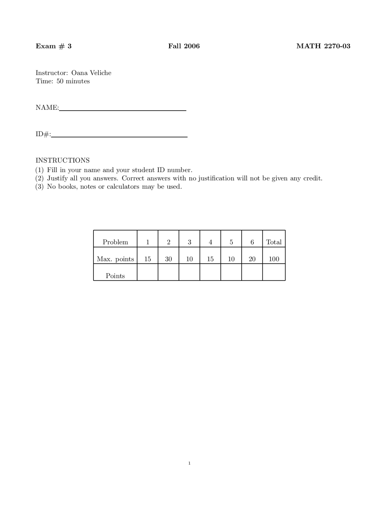 Exam 3 Practice Questions Linear Algebra Math 2270 Docsity