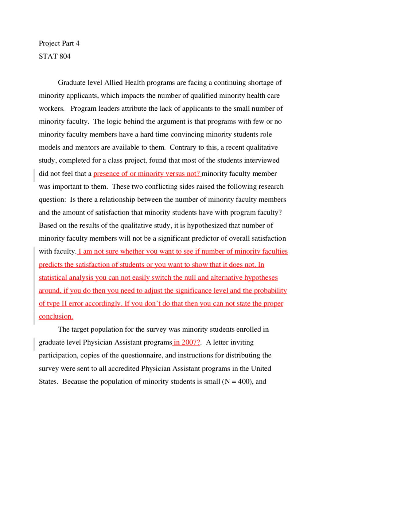 Introduction To Survey Sampling Project 4 Stat 804 Docsity