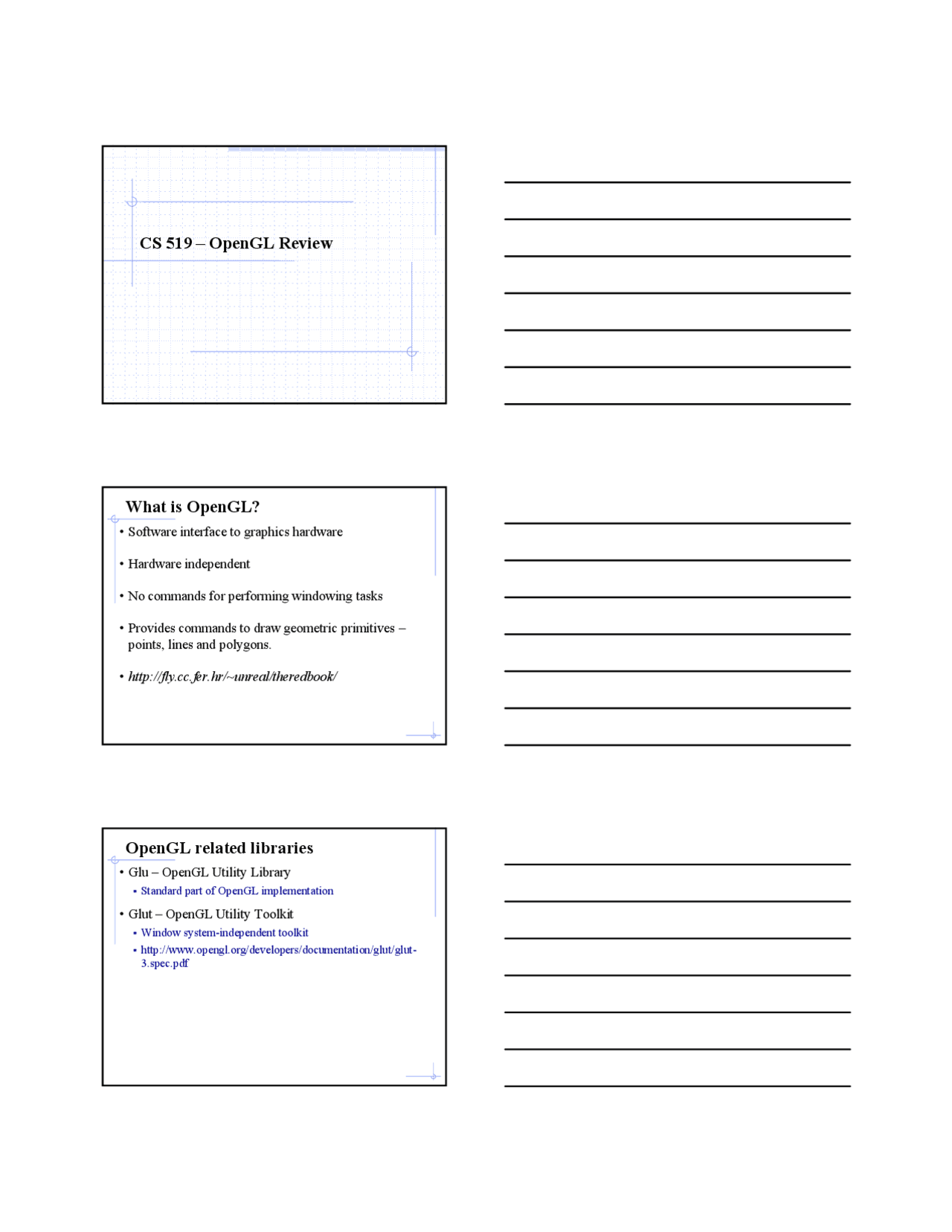 Review Sheet Of Opengl Topics In Computer Science Cs 519 Docsity