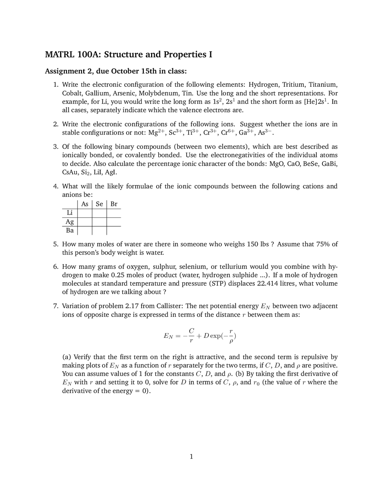 Assignment 2 Questions Introductions To Geophysics Geol 100 Docsity