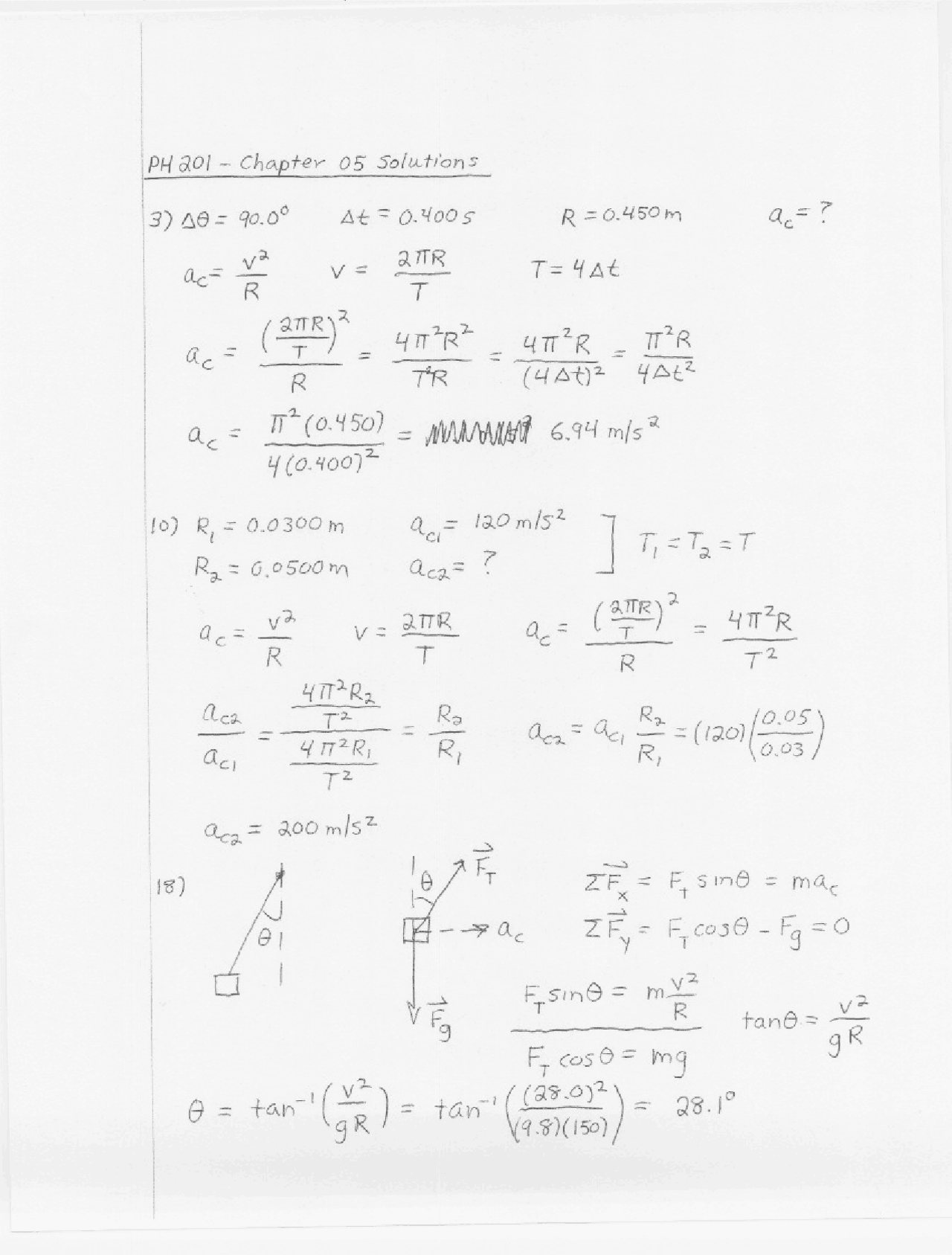 Solutions For Assignment 5 General Physics Ph 201 Docsity