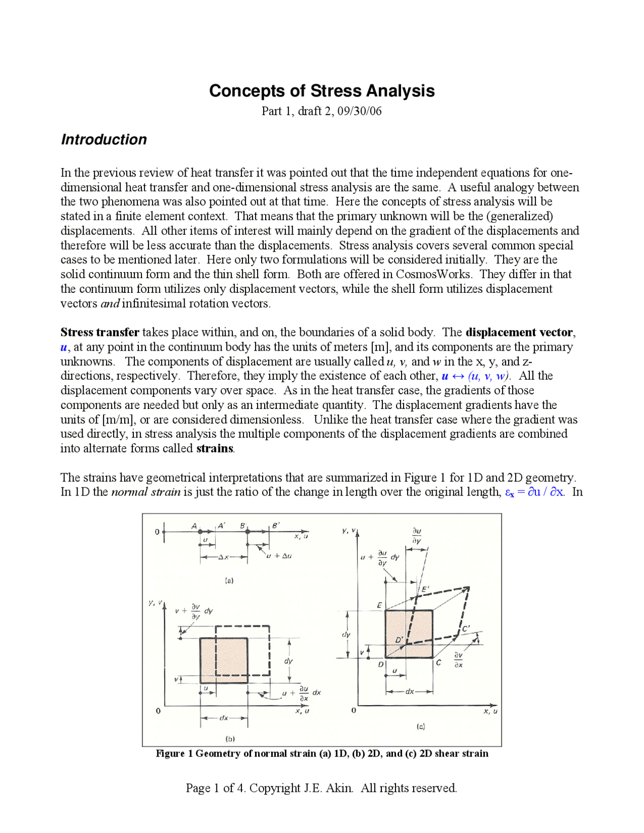 Concepts Of Stress Analysis Lecture Notes Mech 403 Docsity