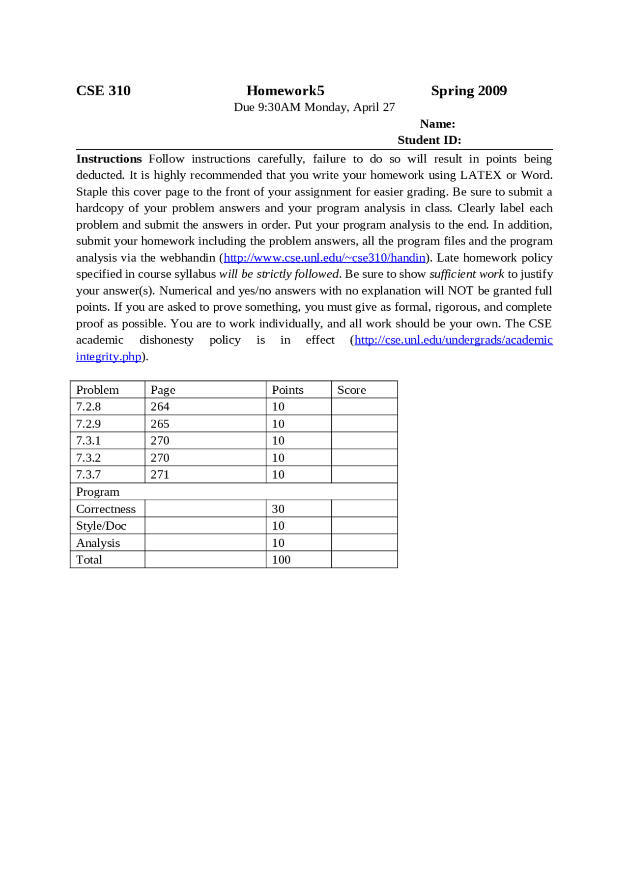 Homework 5 Questions For Data Structures And Algorithms Csce 310 8716