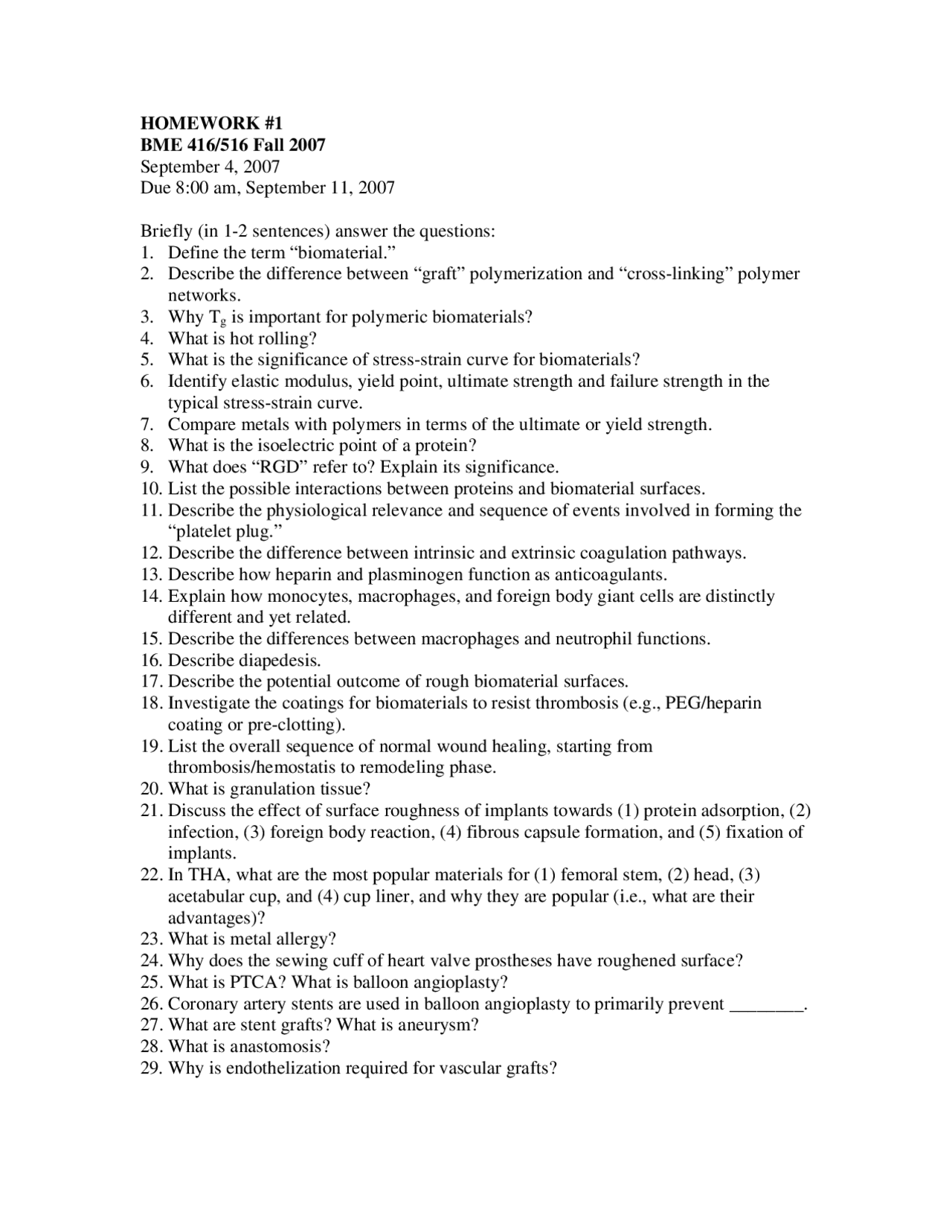 Homework 1 Questions Unsolved Biomedical Imaging Bme 416 Docsity