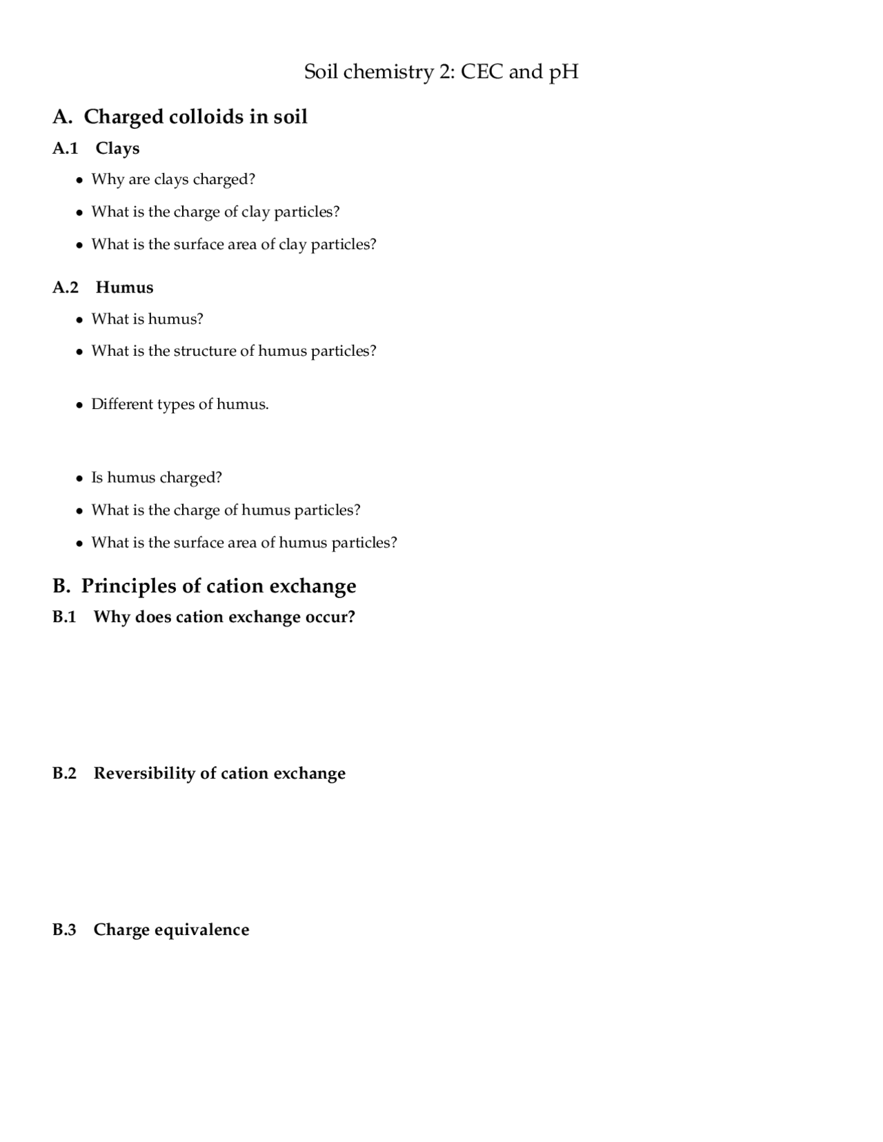 Laboratory - CEC and pH - Soil Science | BIO 334 | Lab Reports Soil ...