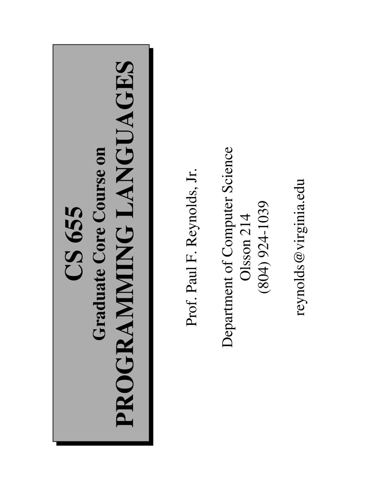 Introductory Course, Syllabus for Programming Languages | CS 6610 - Docsity