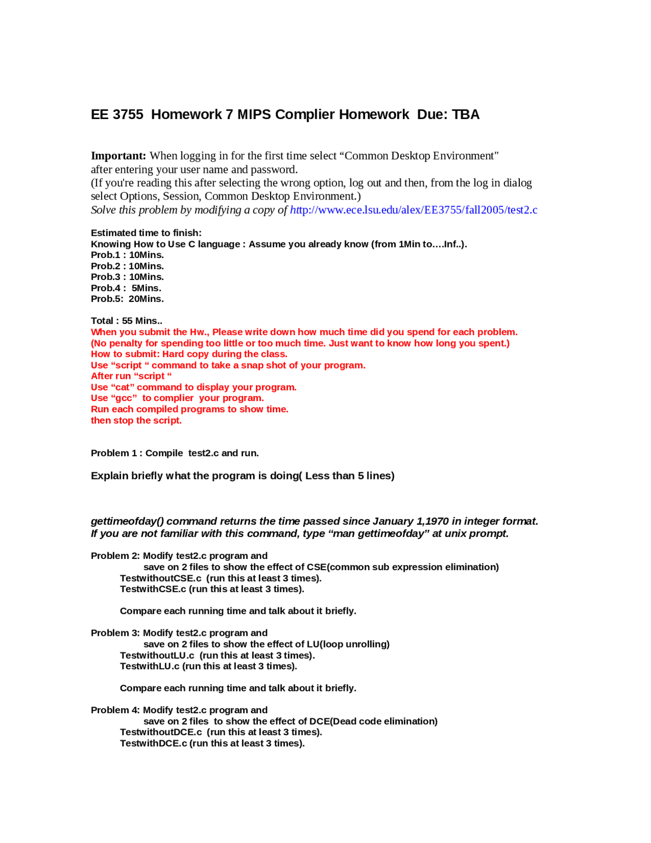 Homework 7 Questions Computer Organization Ee 3755 Docsity